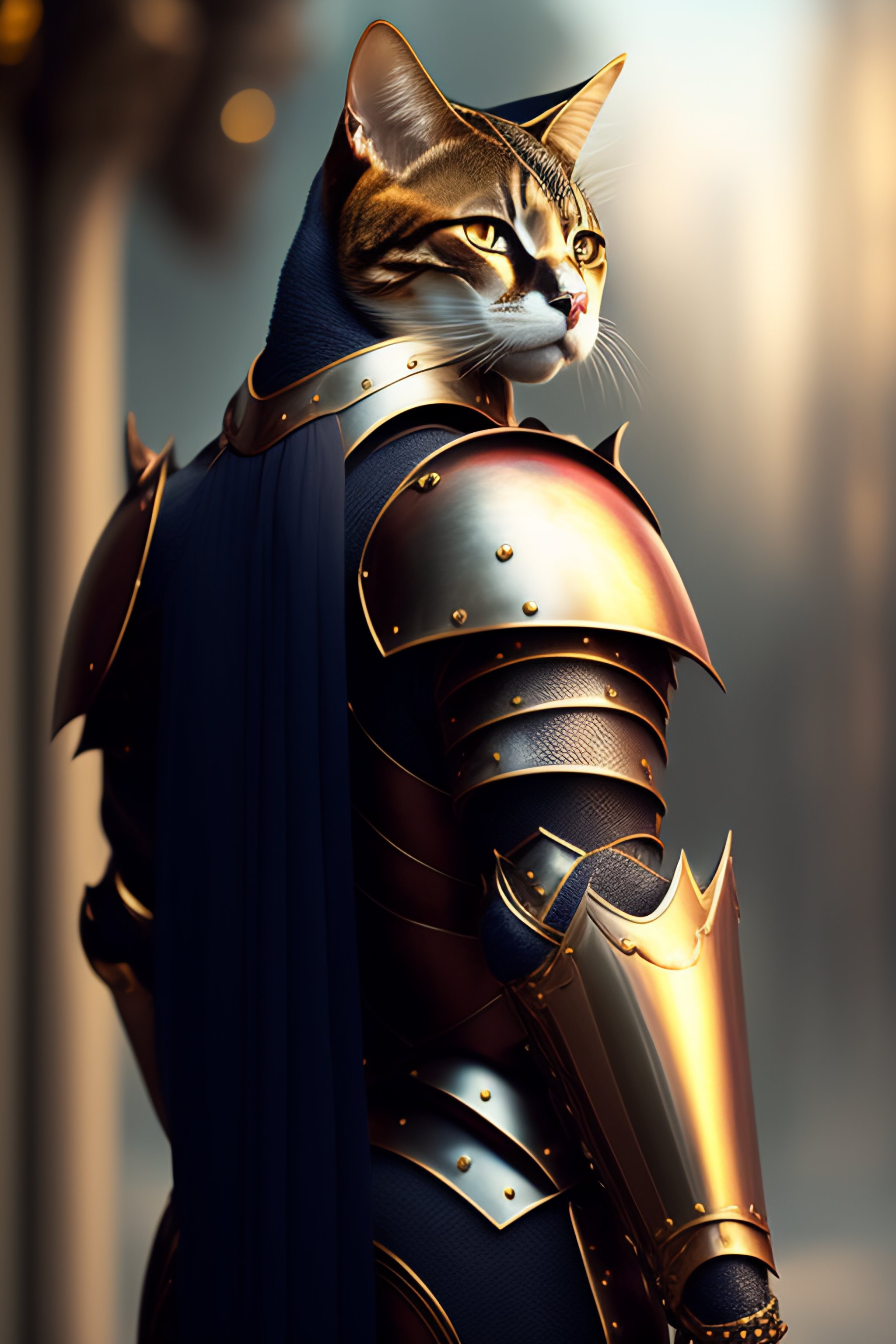 Lexica - Cat, humanoid, armor, knight, anime style