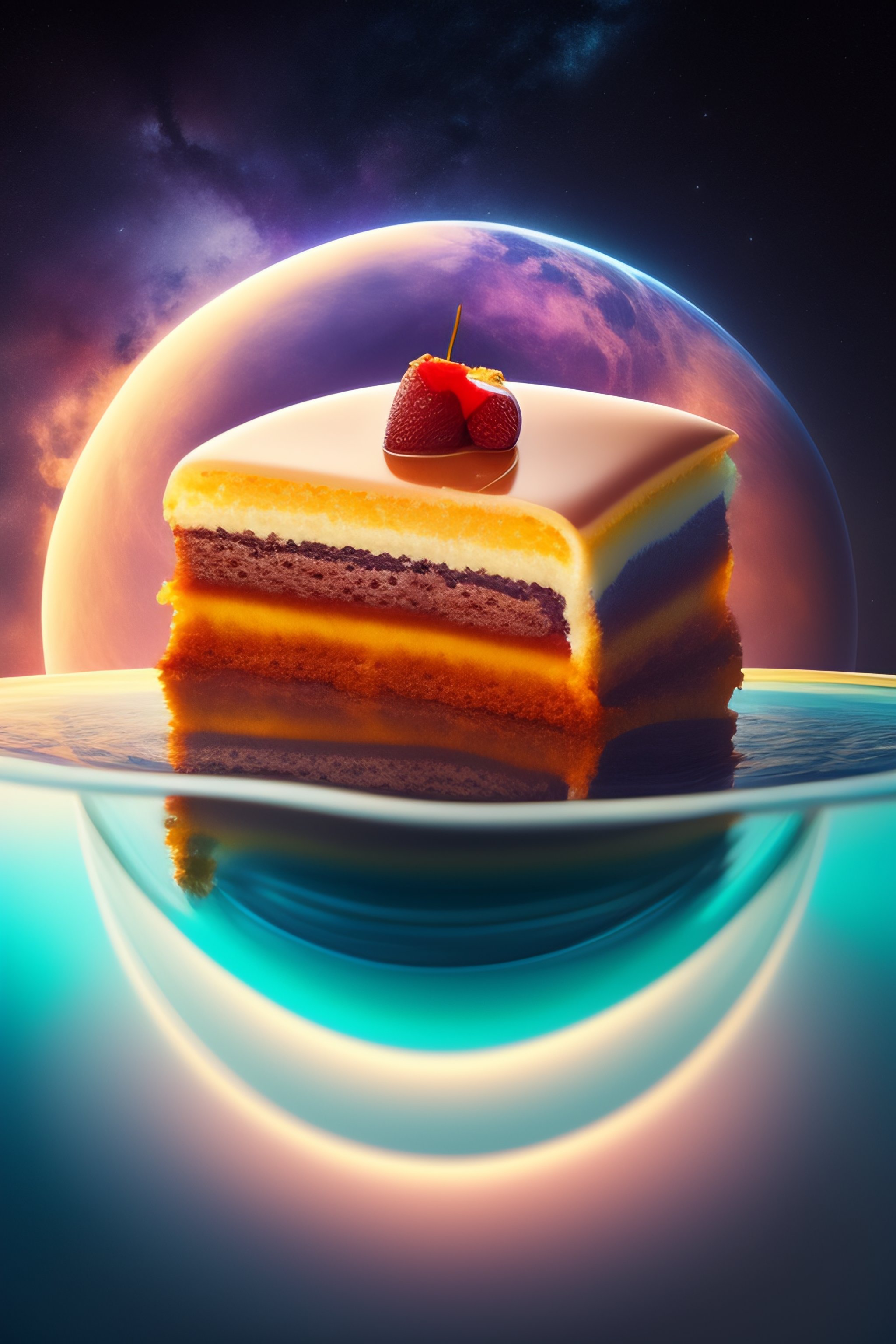 Lexica - Piece of cake floating in space