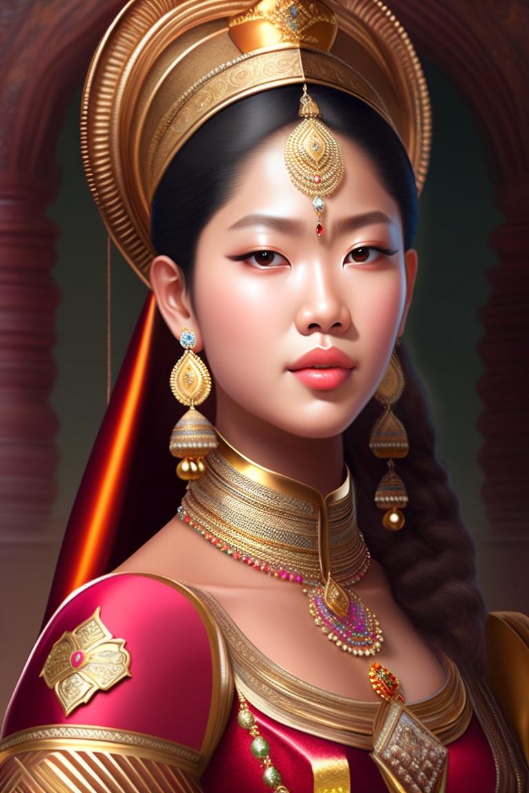 Lexica - Depict Purbararang as a haughty and vain princess, portrayed ...
