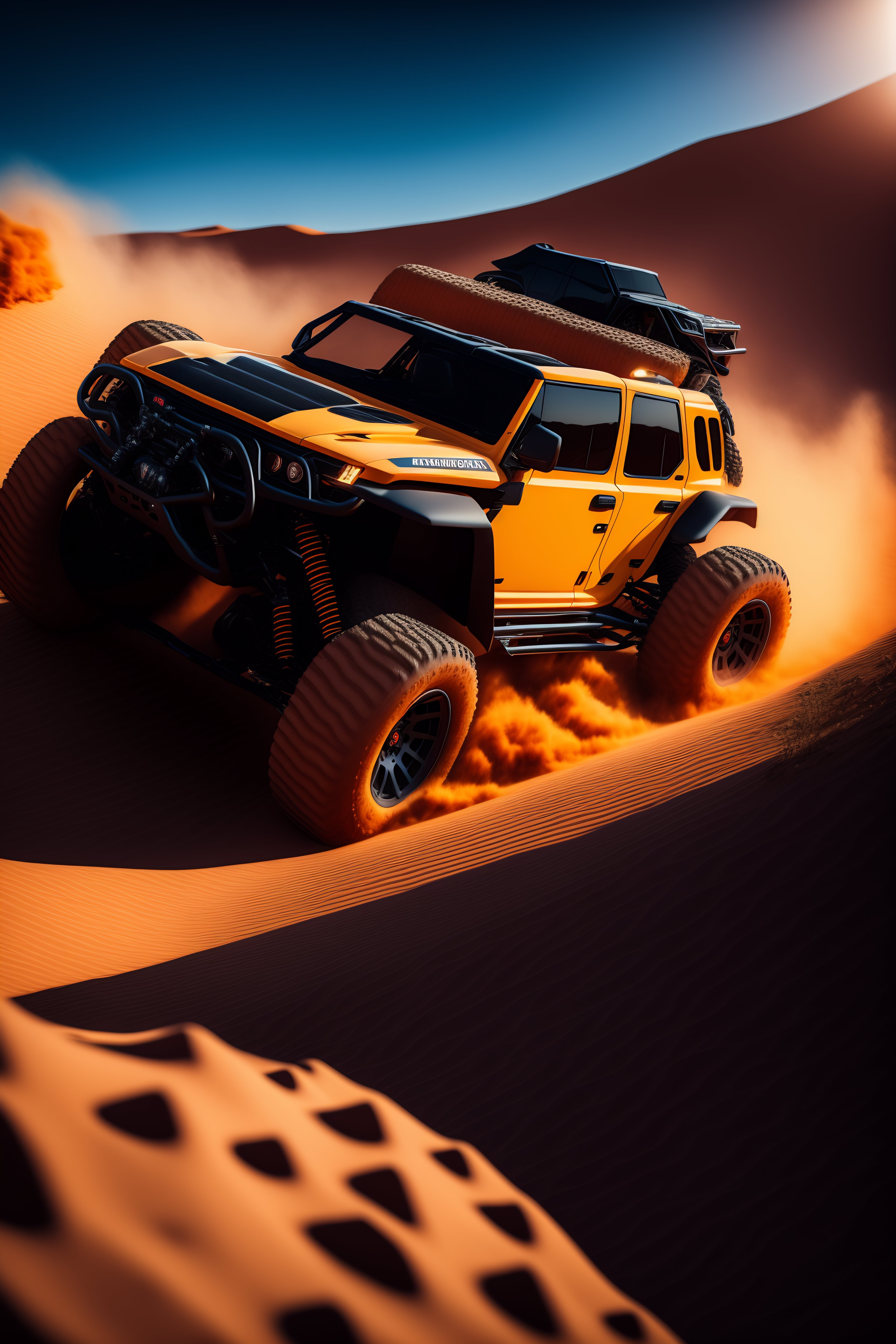 Lexica - Photo of a modified off road car 4wd, big wheels and modified ...