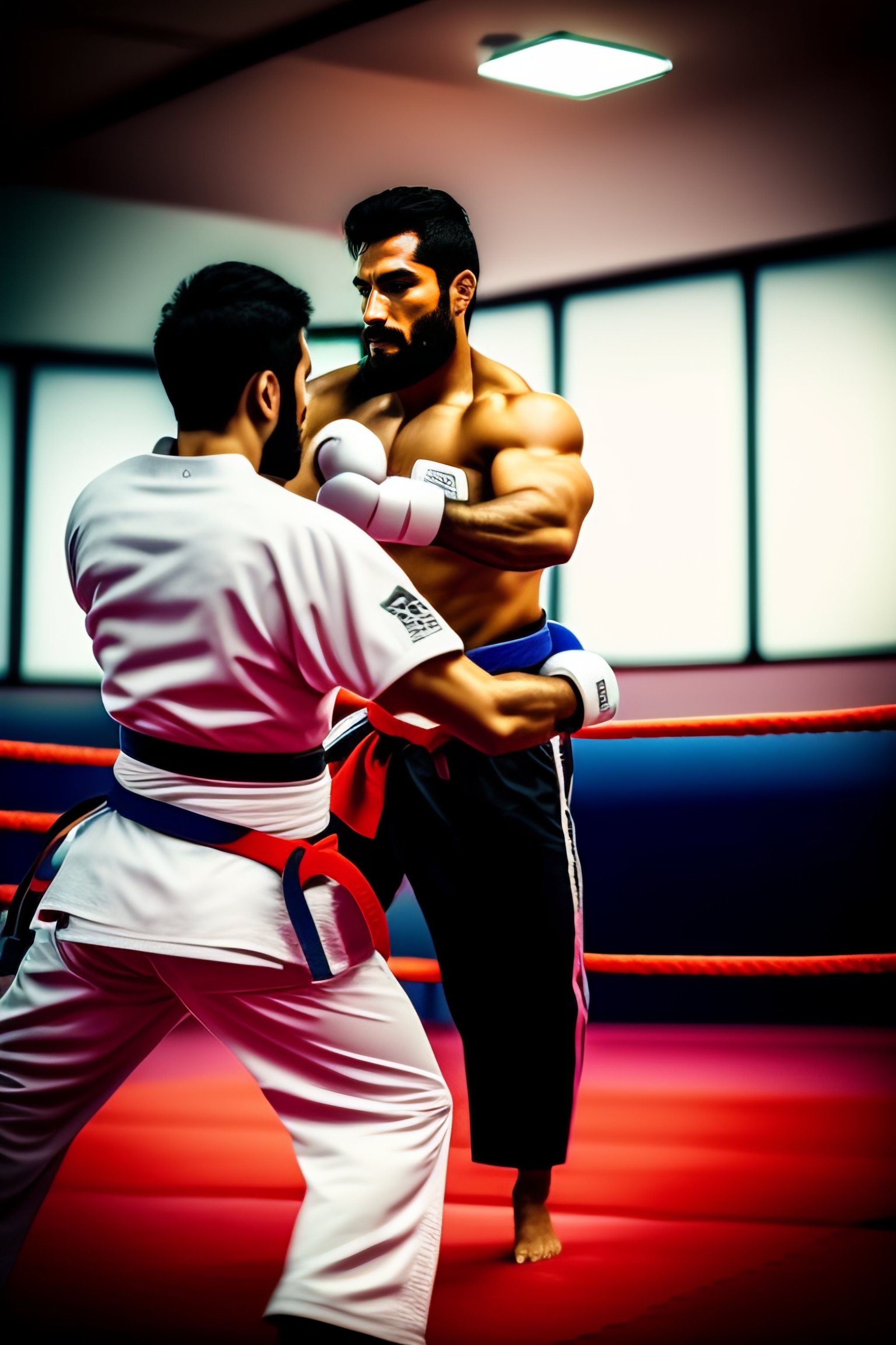 Lexica - Persona entrenando en el gimnasio practicando Karate kyokushin