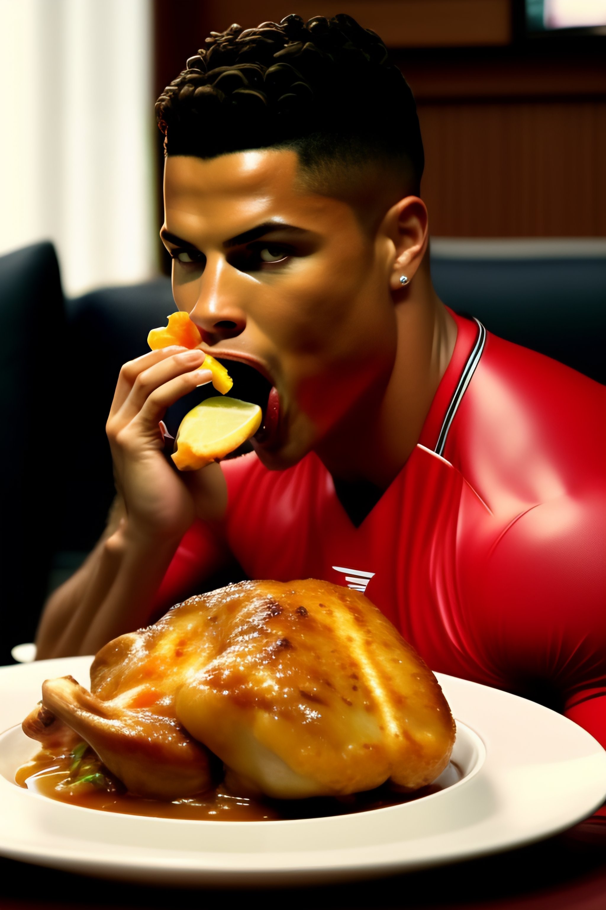 Lexica - Ronaldo eating chicken
