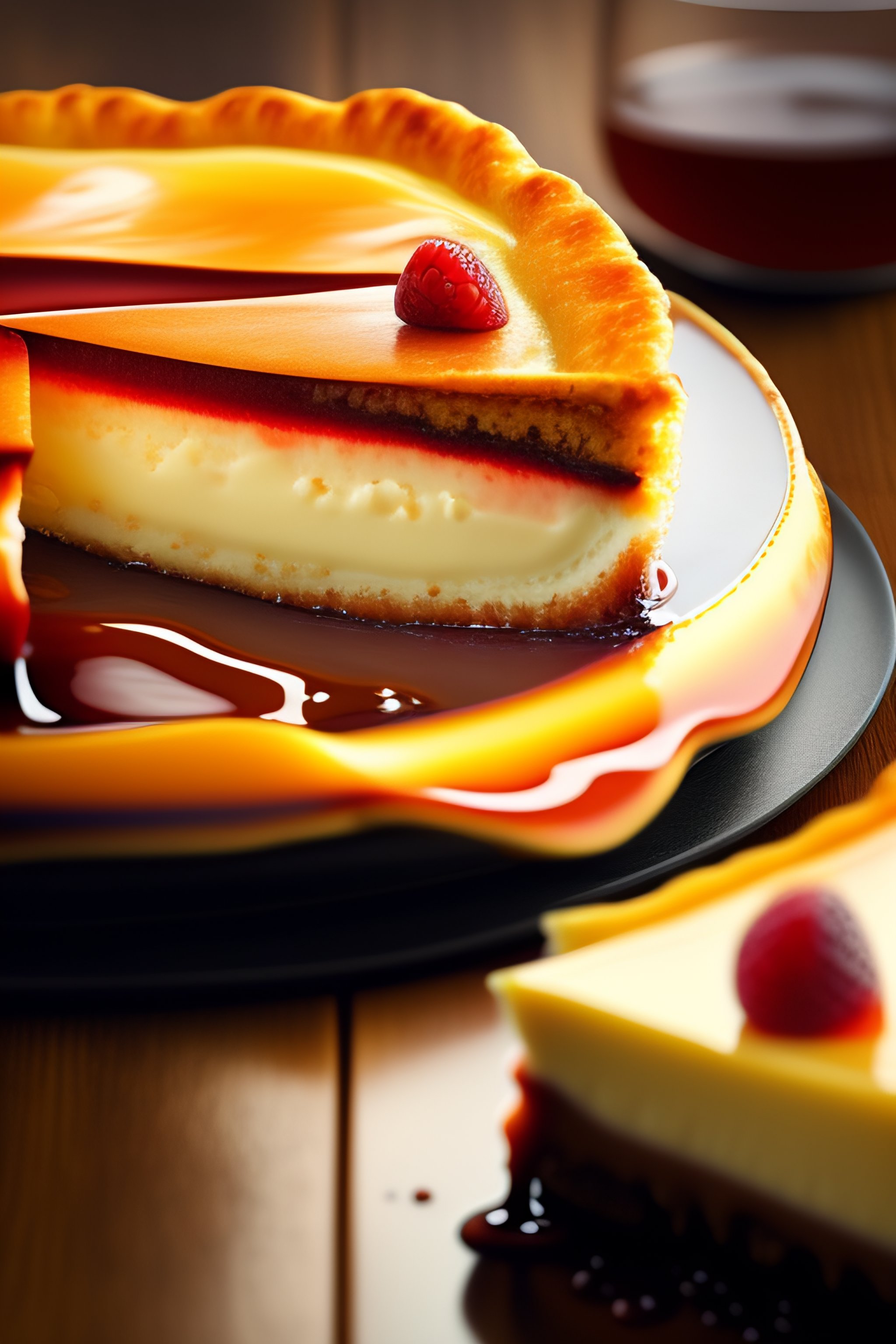 Lexica - Photo realistic be melted cheesecake