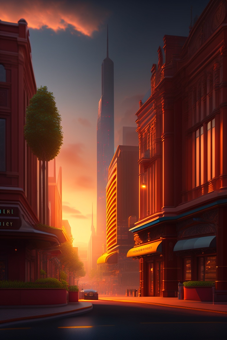 Lexica - 2D animation, city with name on Hillsborough at morning time
