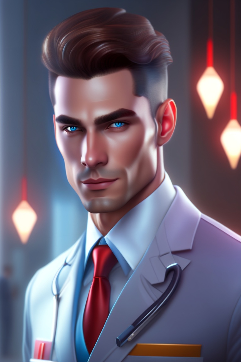 Lexica - Photo of a Beautiful Realistic Doctor man Wearing a Doctor ...