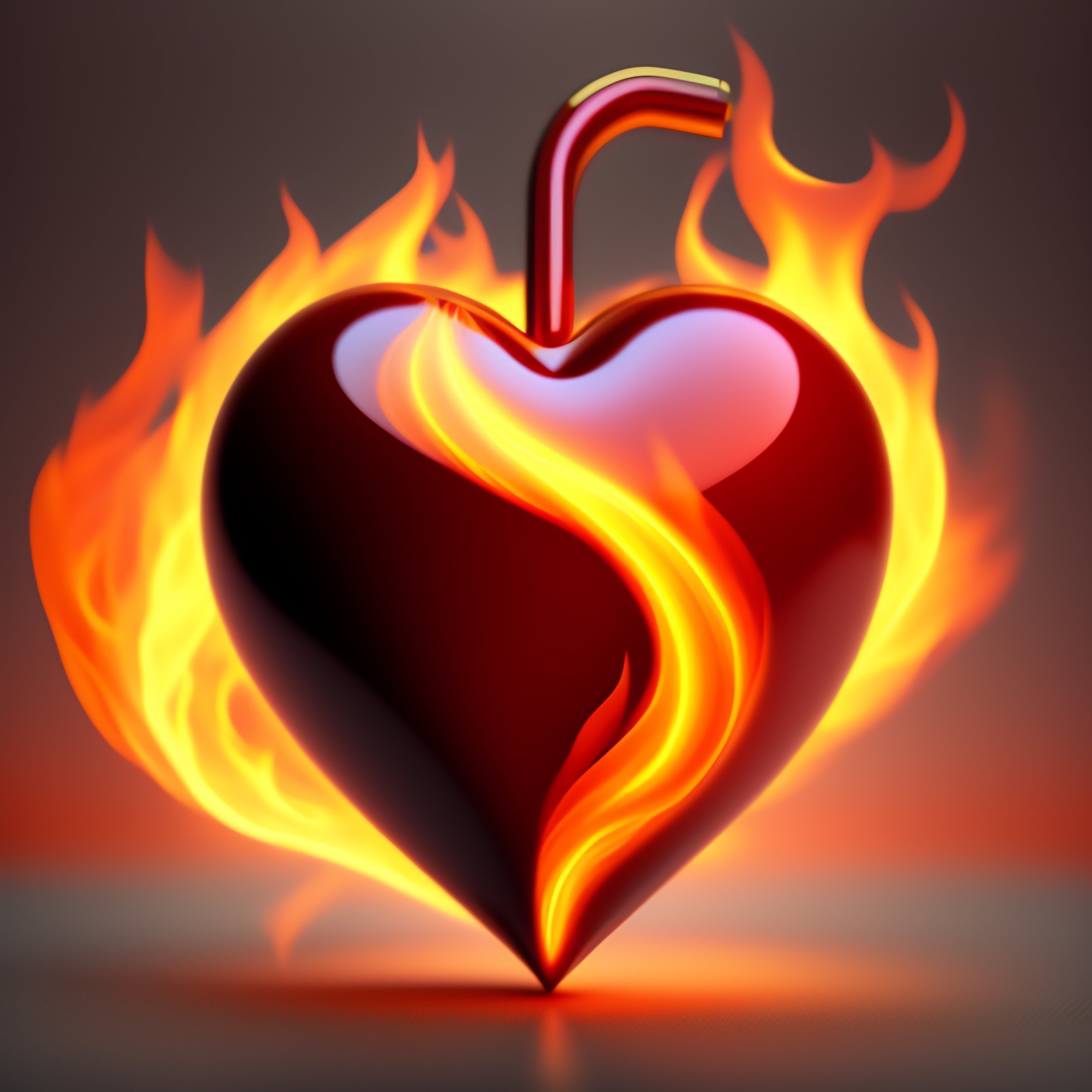 Lexica - Realistic heart on fire, professional digital art, trending on ...