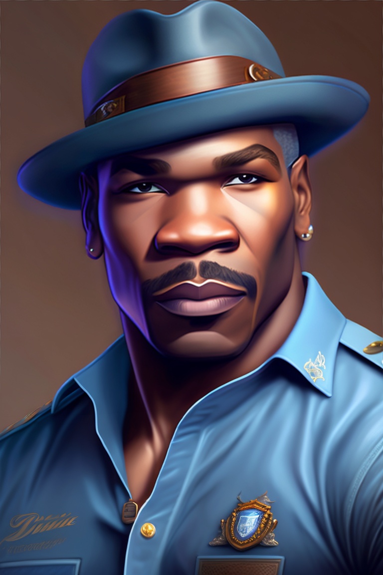 Lexica - Mike Tyson , riding a motorcycle, blue shirt