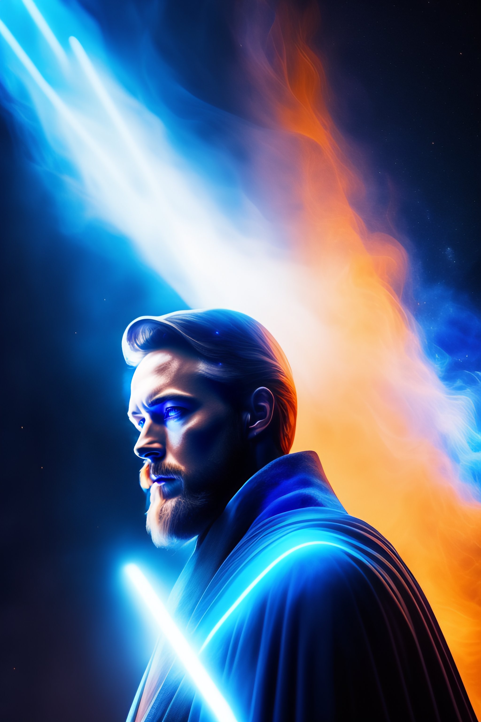 Lexica - A portrait of the ghost of obi - wan, as a digital photograph ...