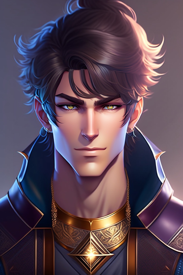 Lexica - A strong male character, king, with a triquetra symbol in the ...