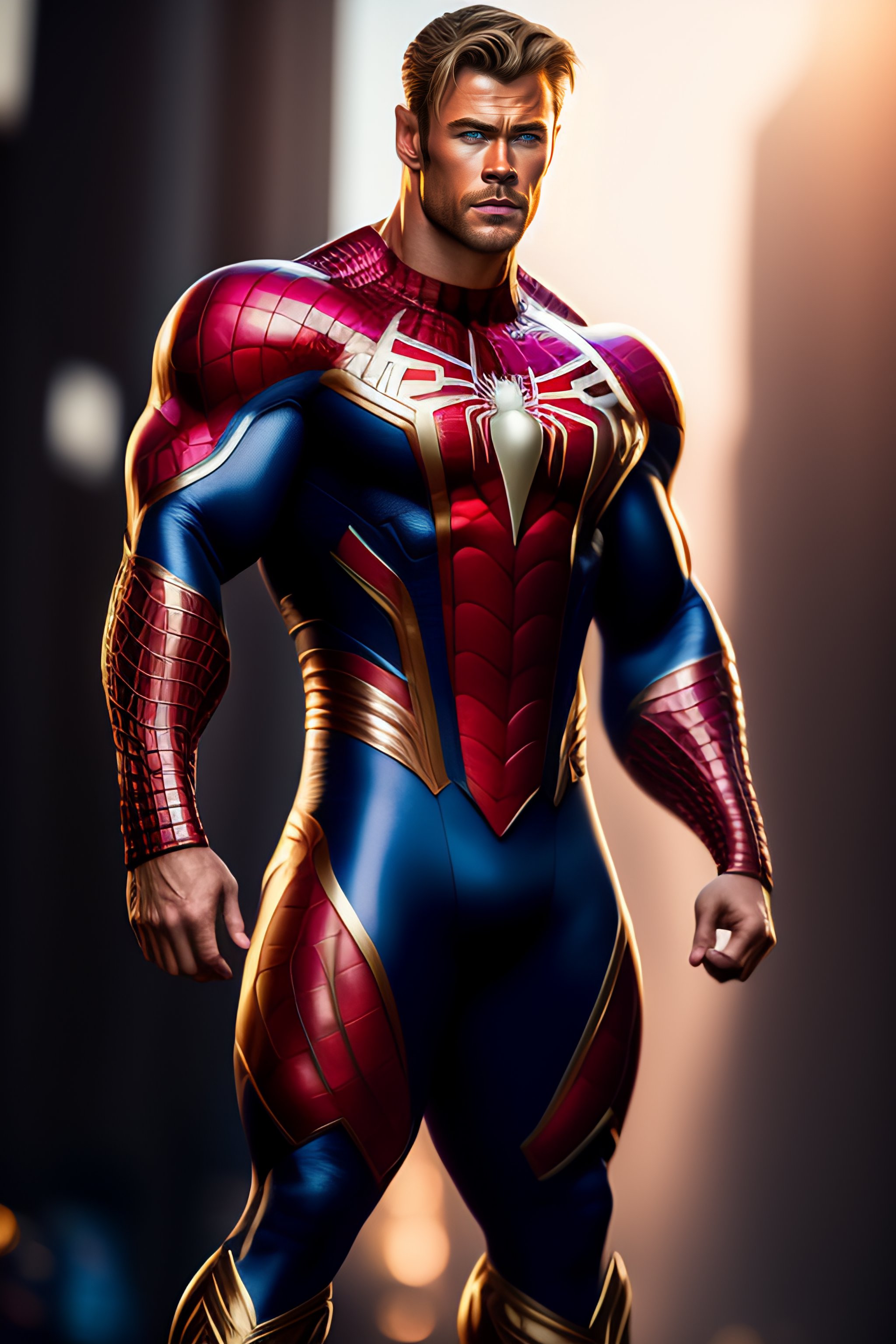 Lexica - Chris hemsworth as the spiderman, ripped with big muscles, no ...