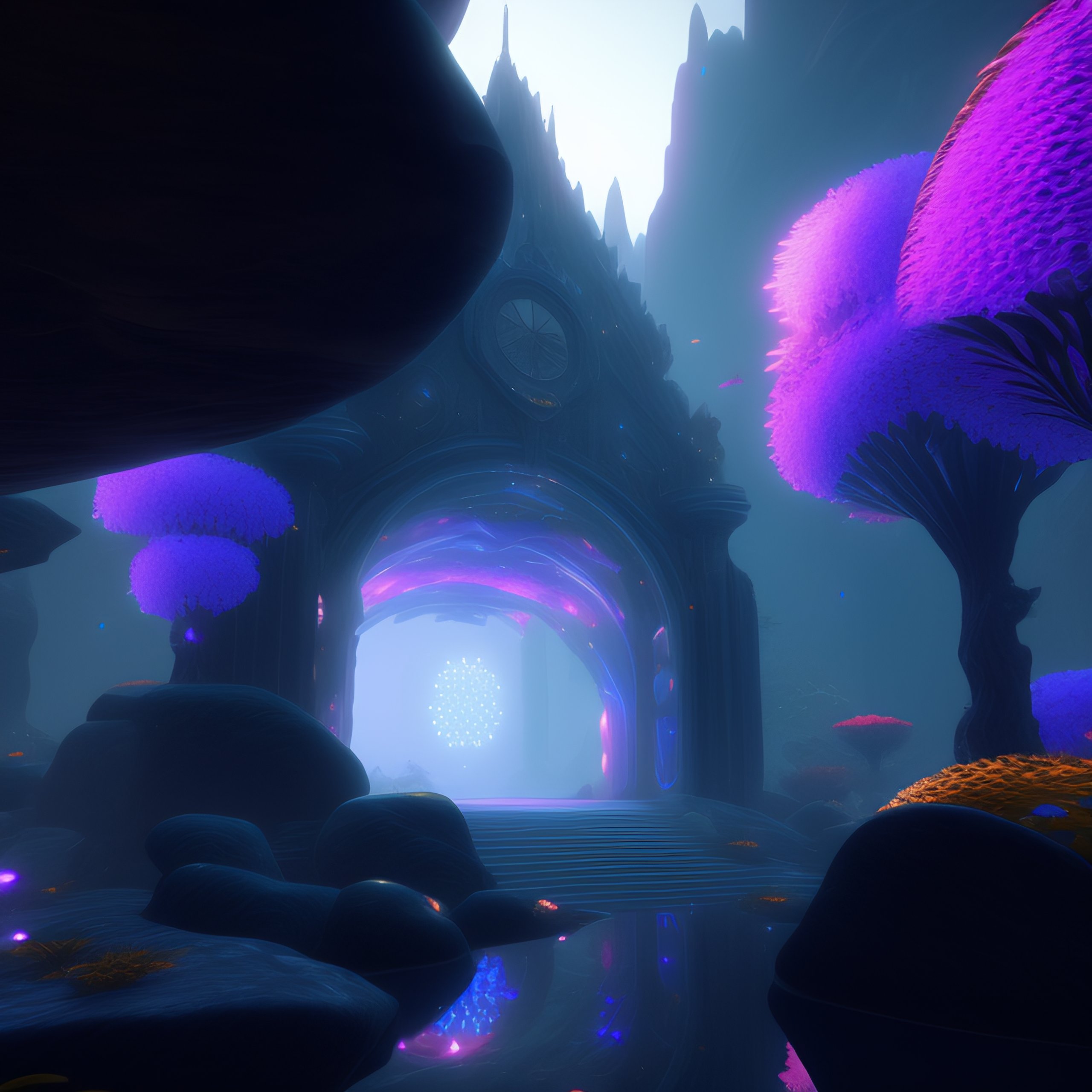 Lexica - Gloom themed, shattered fractals, rainbow lights, dramatic ...