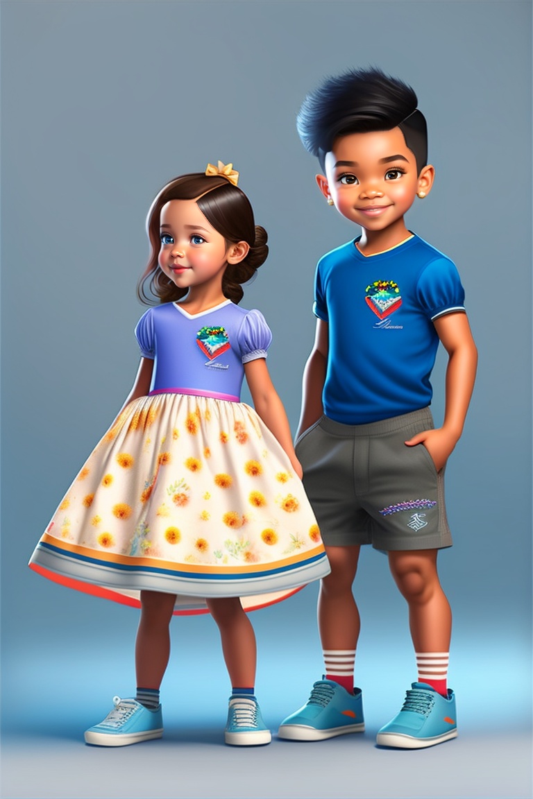 Lexica - Gen Alpha child couple summer dress, Disney Style