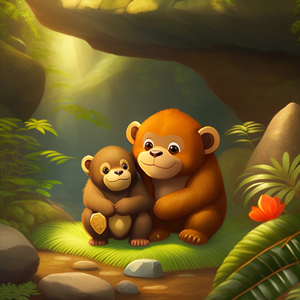 Lexica - In the heart of the lush jungle, Monkey and Bear, an unlikely ...
