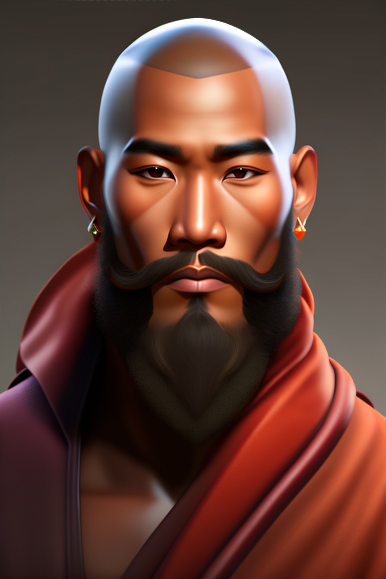 Lexica - A Tibetan monk realistic detailed, ultra hd, smart, attitude ...