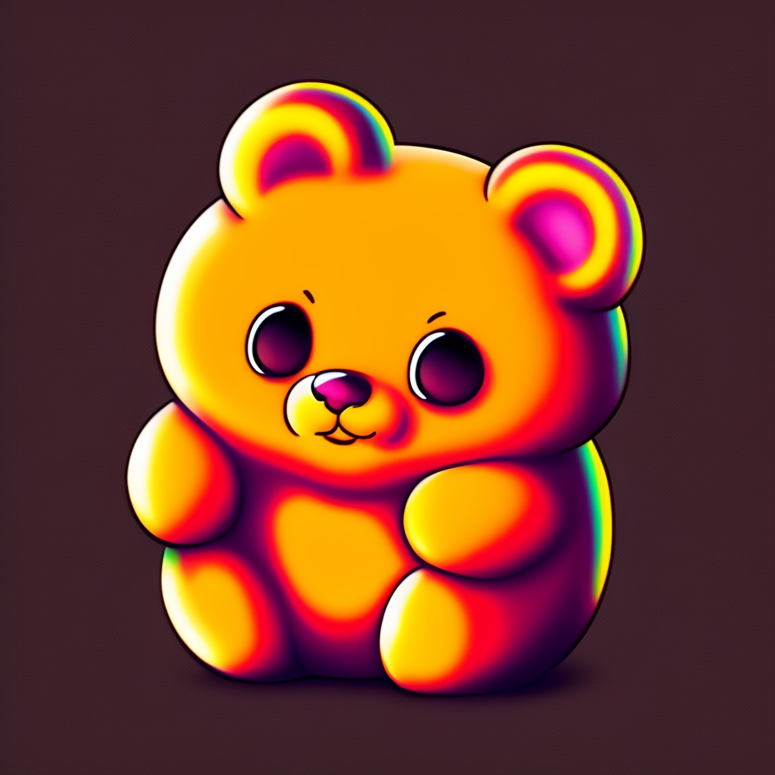 Lexica - Adorable gummy bear, hand drawn, 90s anime style