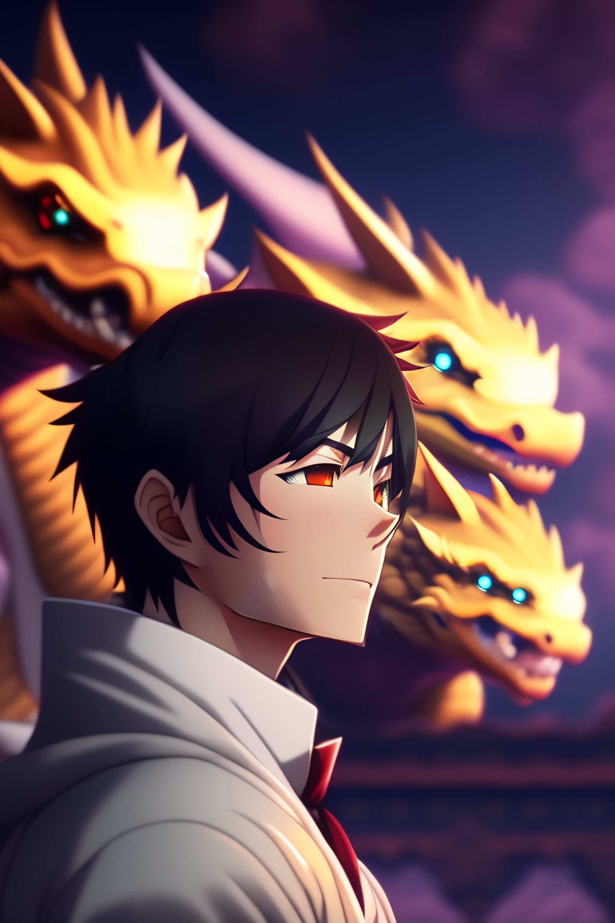 Anime Fire Dragon Head