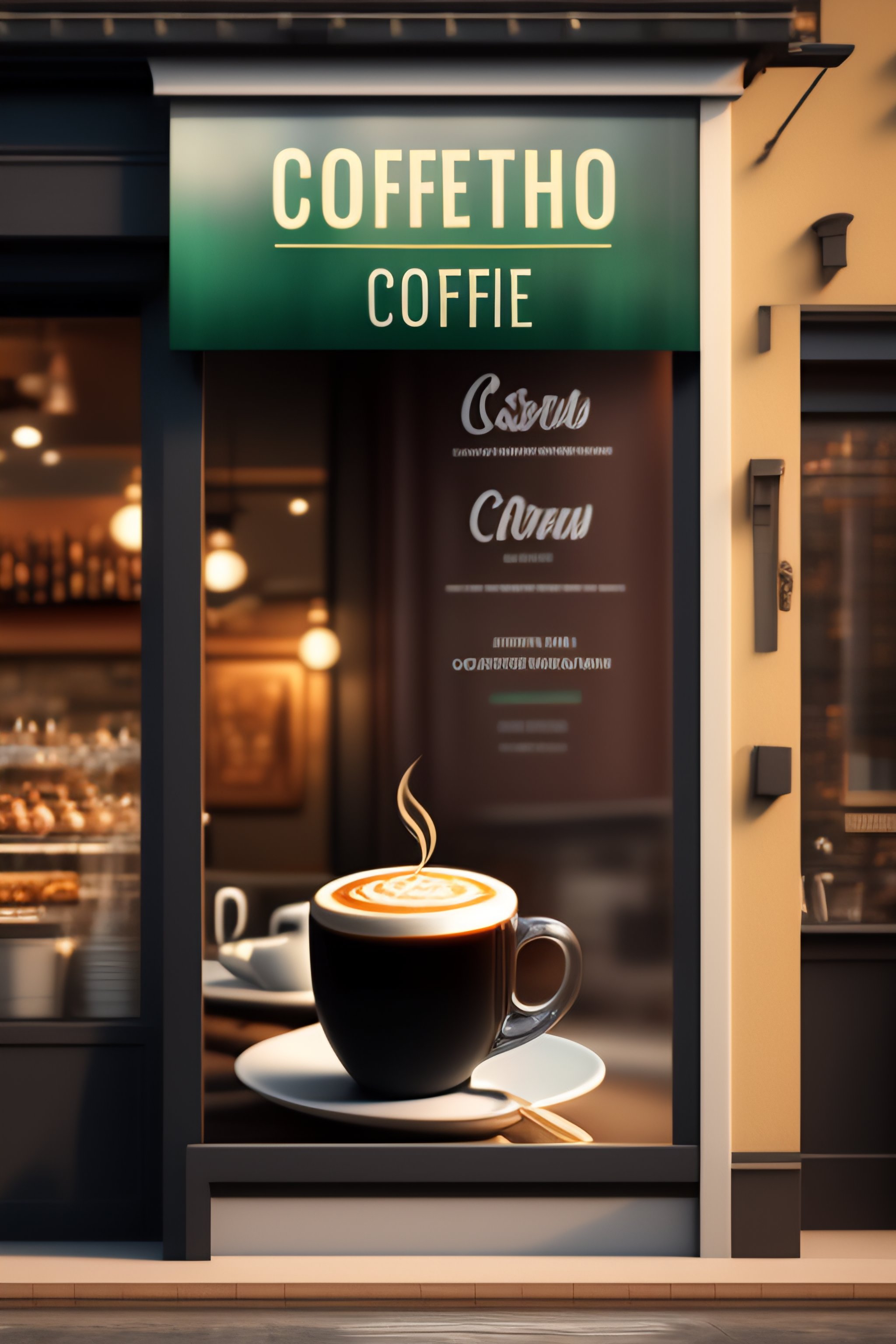 Lexica - Advertisement for a coffee shop post a real scene photoshop ...