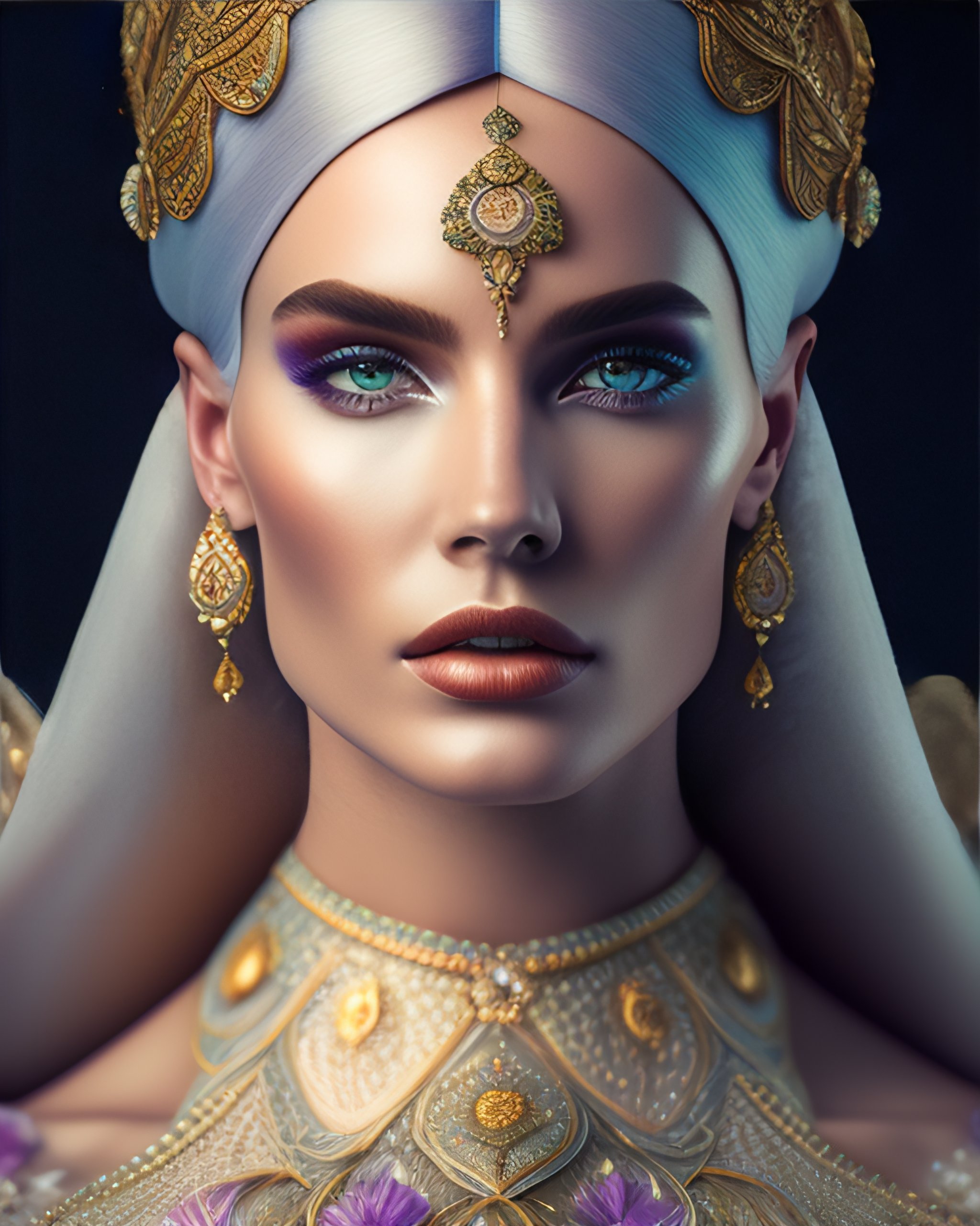 Lexica - Portrait shot of 3/4 Queen Of Ice with alluring pose wearing ...