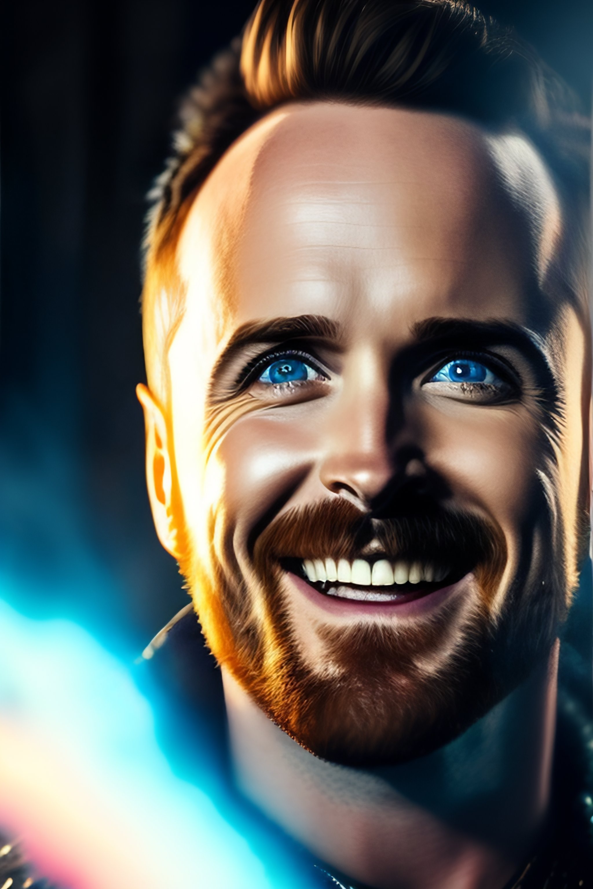Lexica - Aaron Paul with magical powers and glowing eyes, evil smile ...