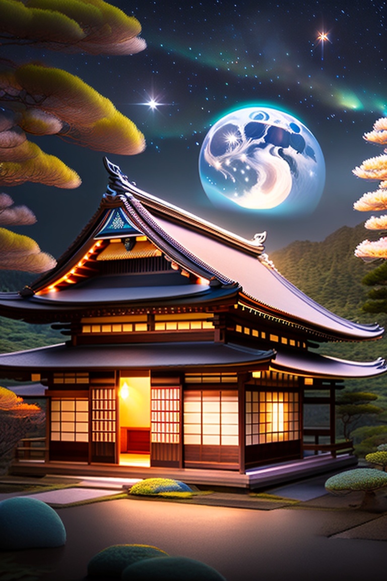 Lexica - Classic Japanese house, light from the window, bombuk forest ...