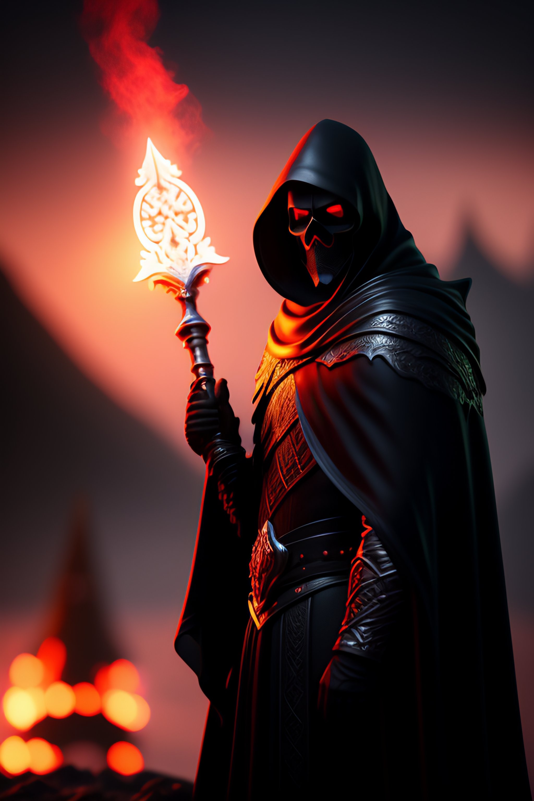 Lexica - Grim reaper, wearing black mask, ultra detailed fantasy, elden ...