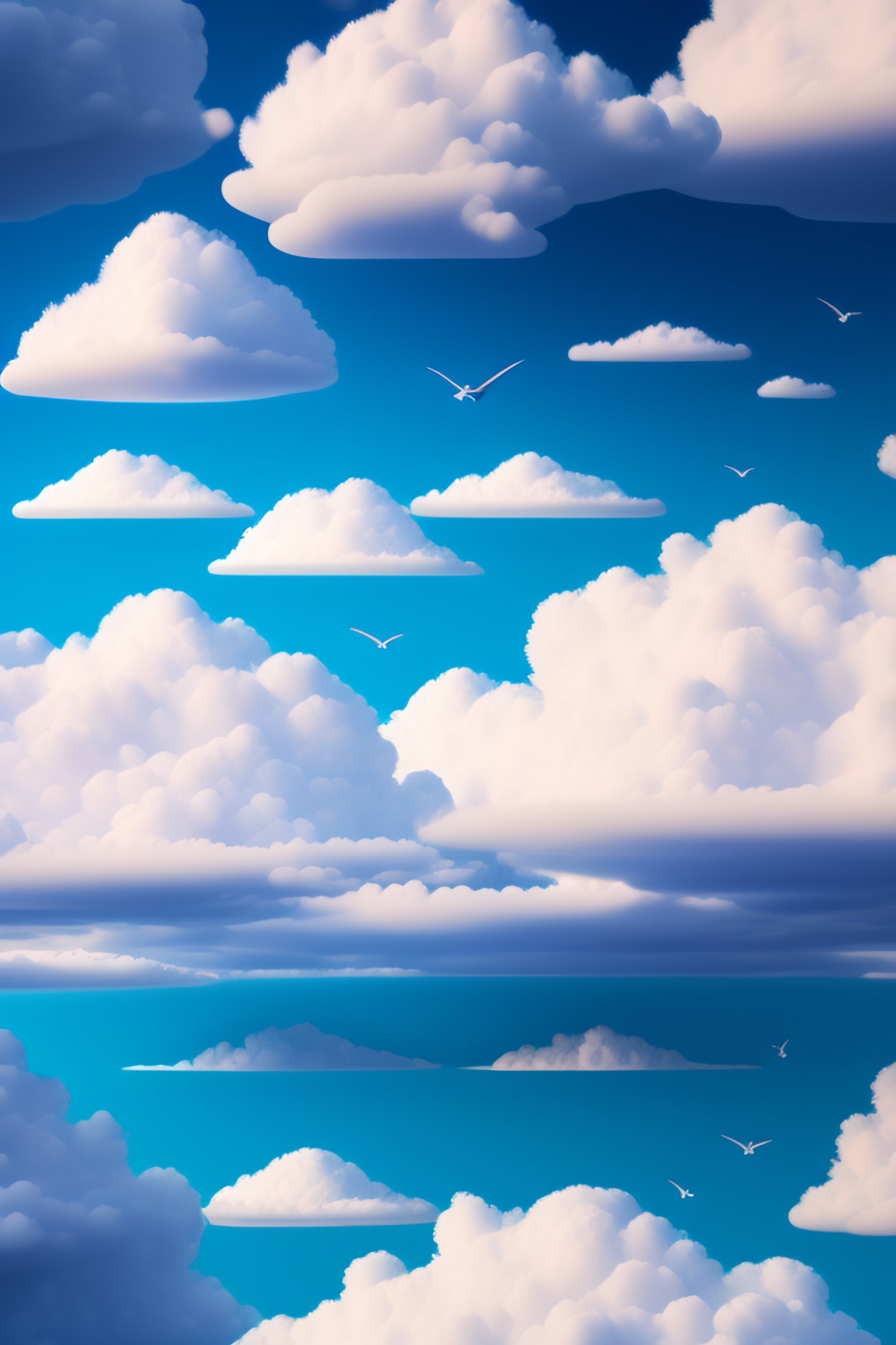 Lexica - Fluffy whitish blue clouds, symmetrical, cut-out, sticker ...