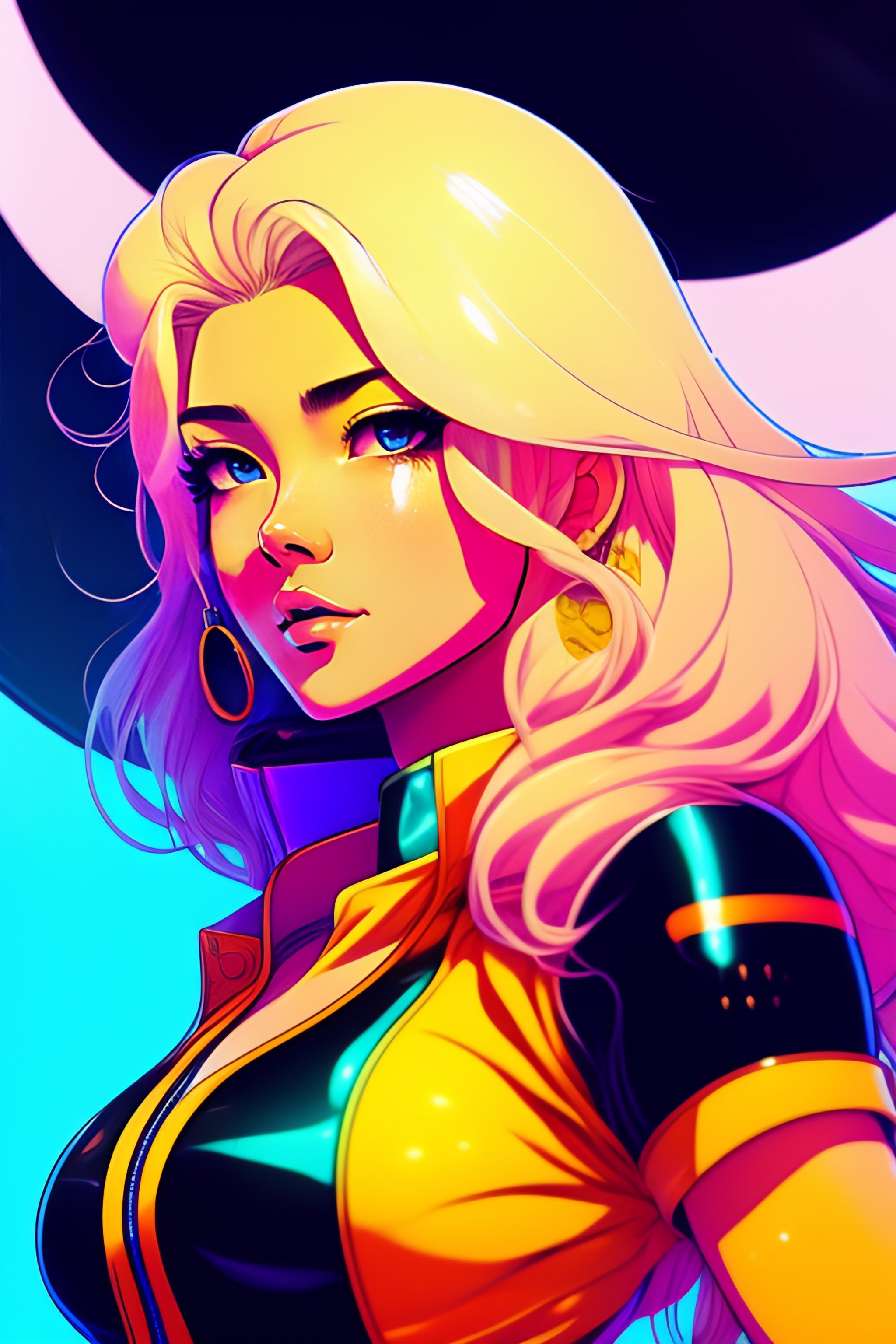 Lexica - Photo of a female in swimming suit, with long white hair ...