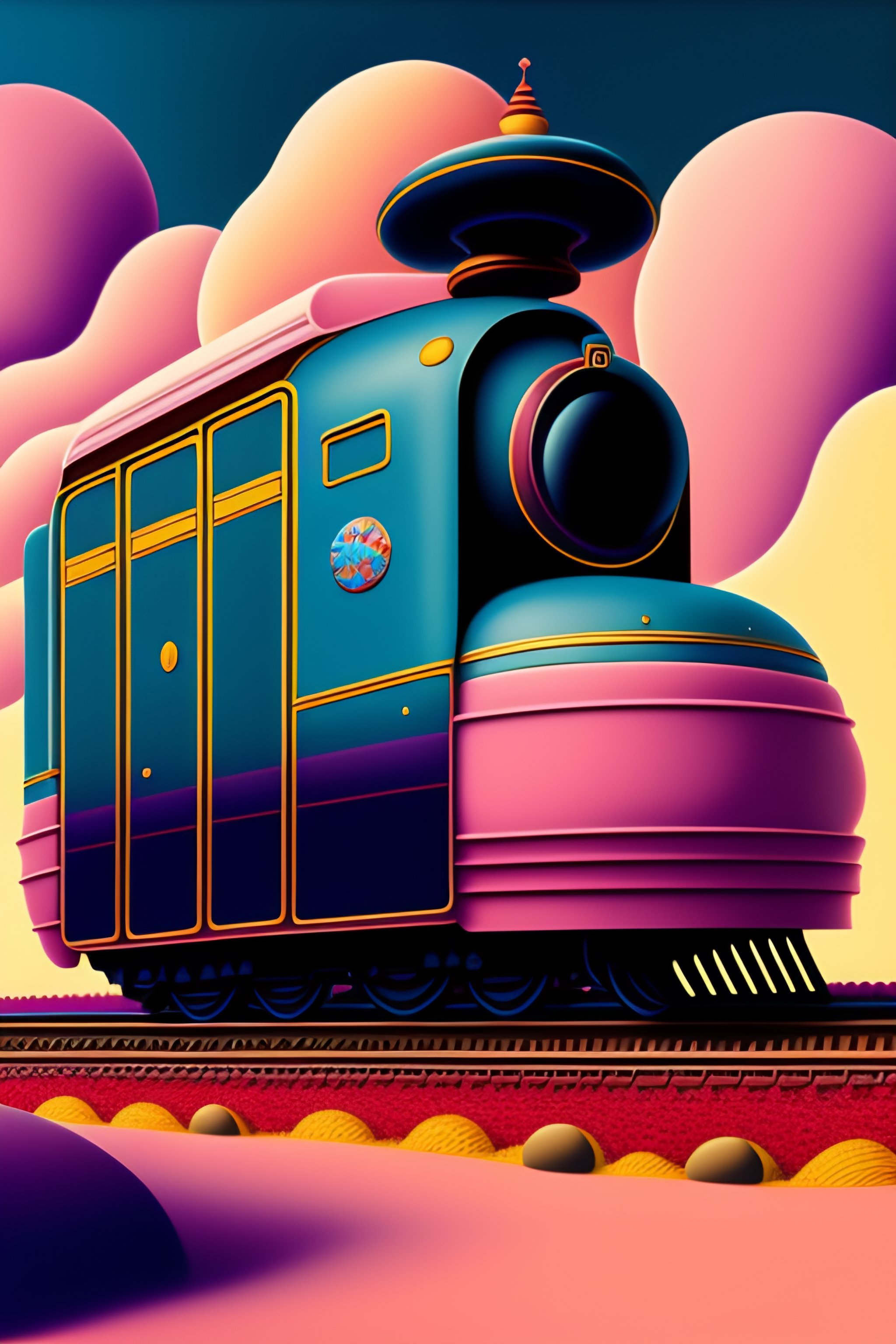 Lexica - Big abstract train in the style of kaws by james jean and ...