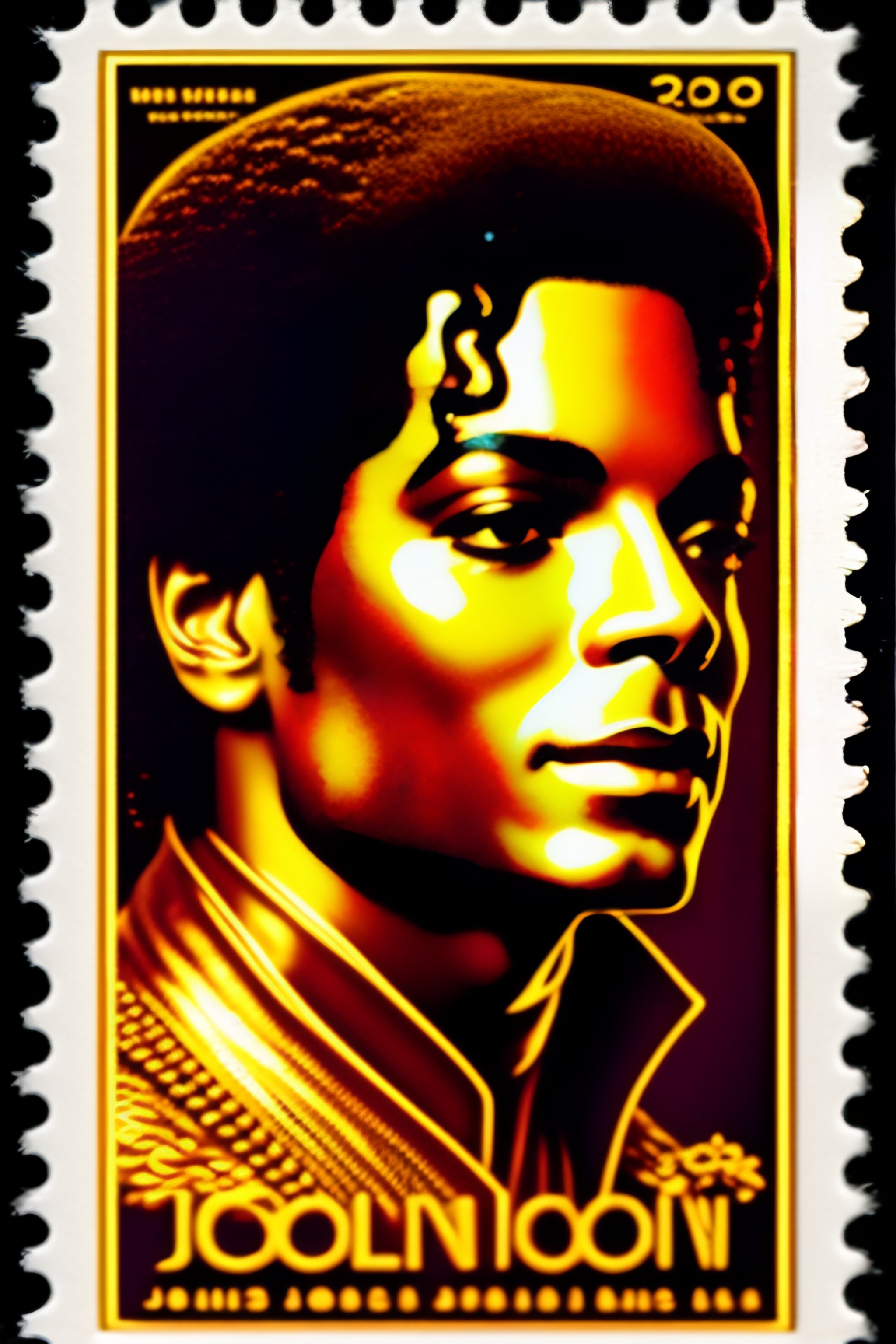 Lexica - Gold nft collectible stamp of ai michael jackson