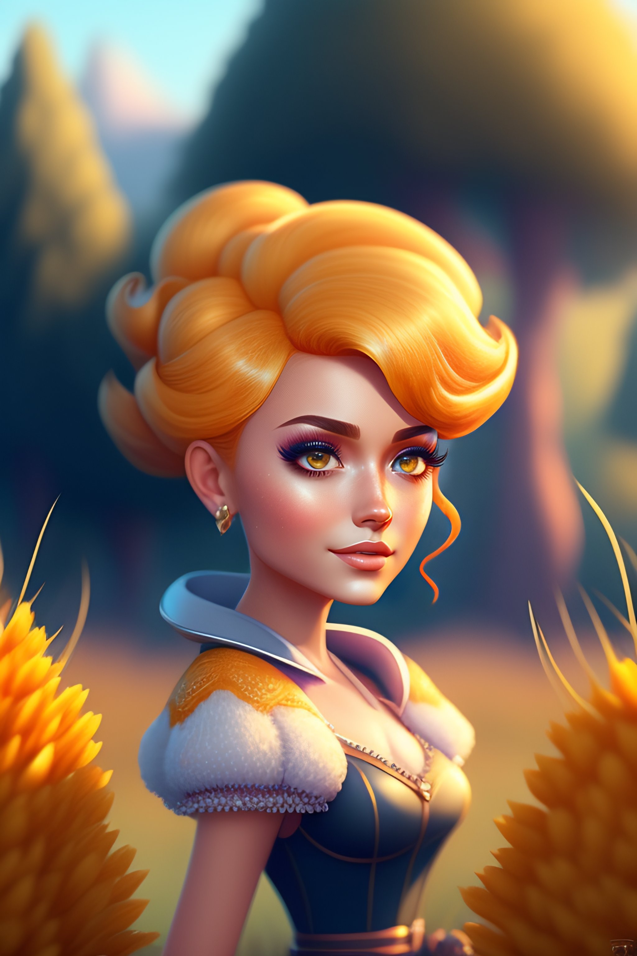 Lexica - View of gorgeous meadow with katy perry, animation pixar style ...