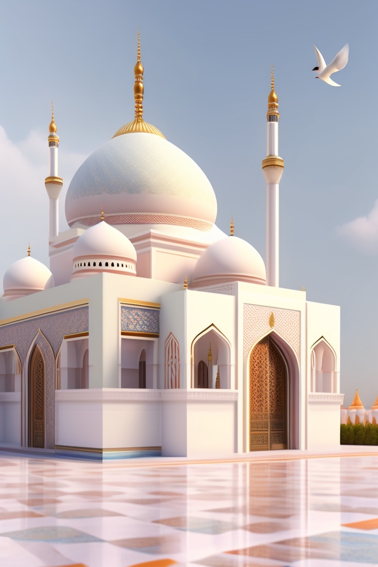 Lexica - Detailed mosque, real, 4k, white background,