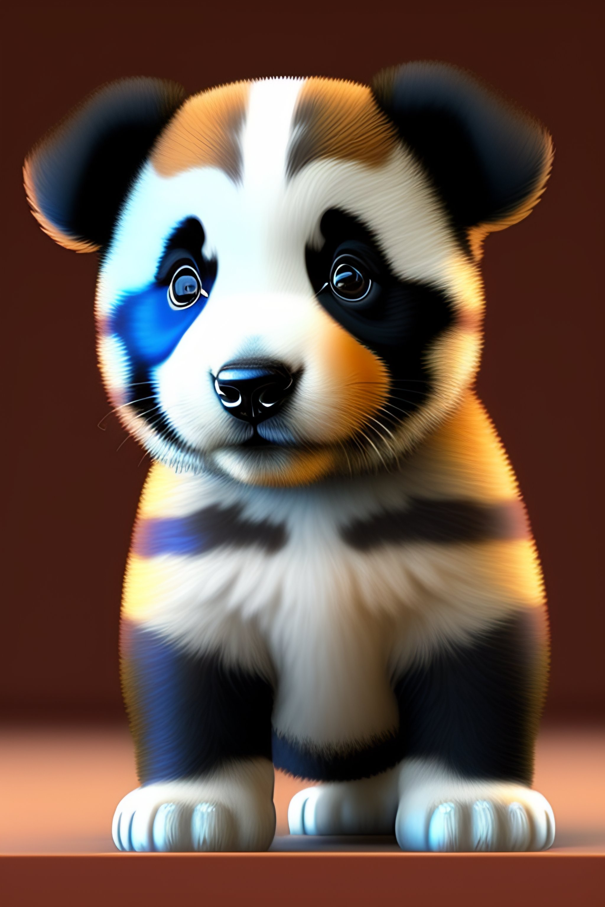 Lexica - Mix of a panda and a furry cute puppy bengal tiger