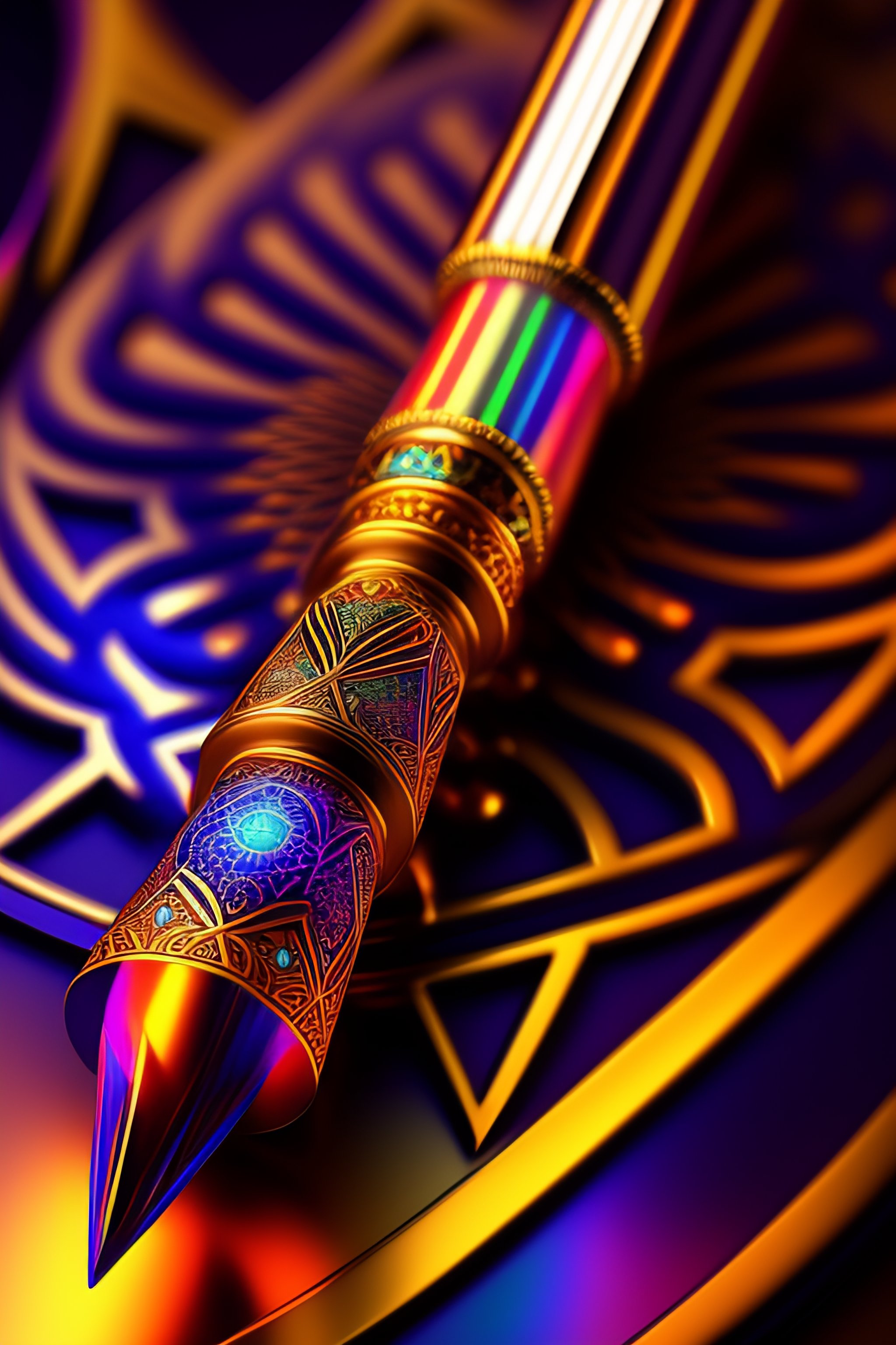 Lexica - Geometric patterns fractal engraved in colorful metal 4K ...