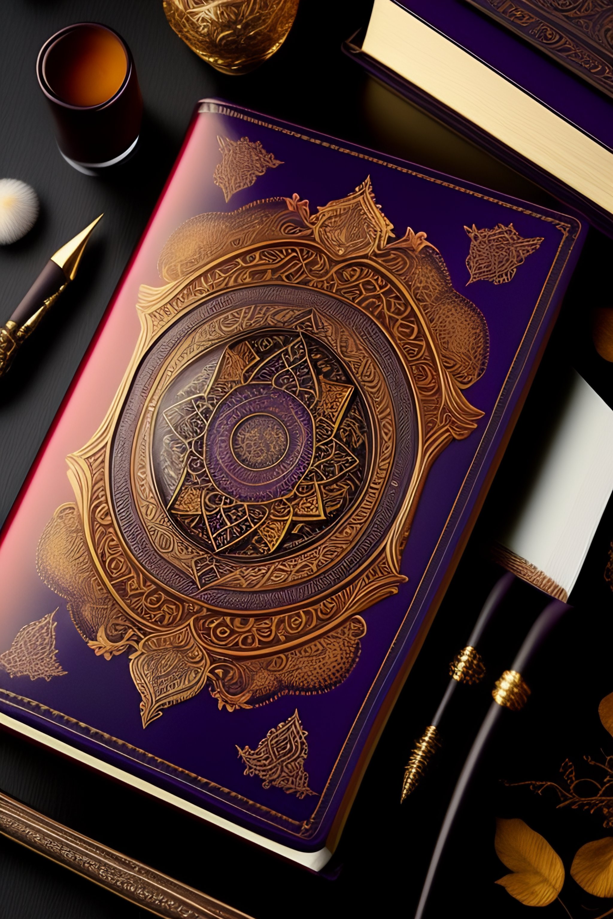 Lexica - Front view, Generate an image of a Book of Shadows themed ...