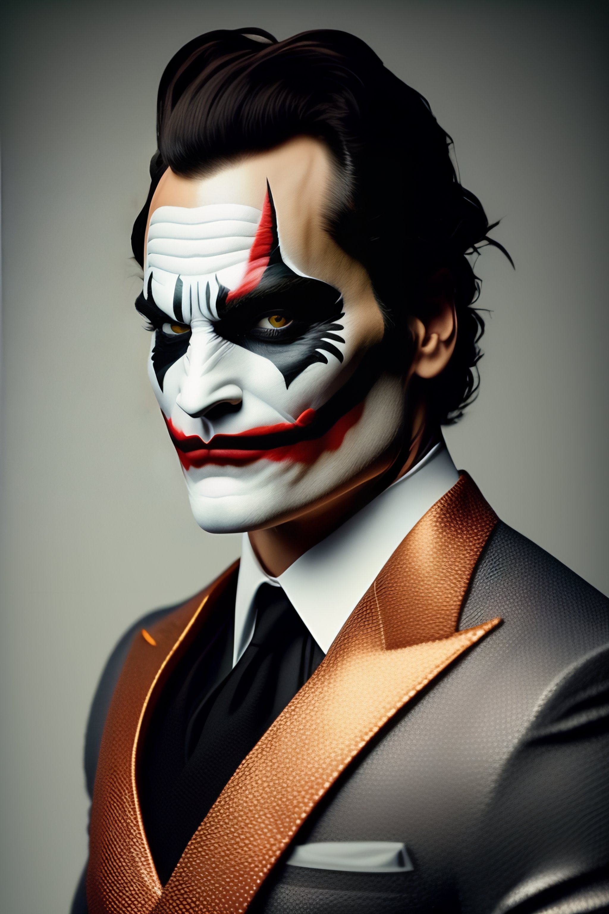 Lexica - Joaquin Phoenix in batman suit inspired of joker style with ...