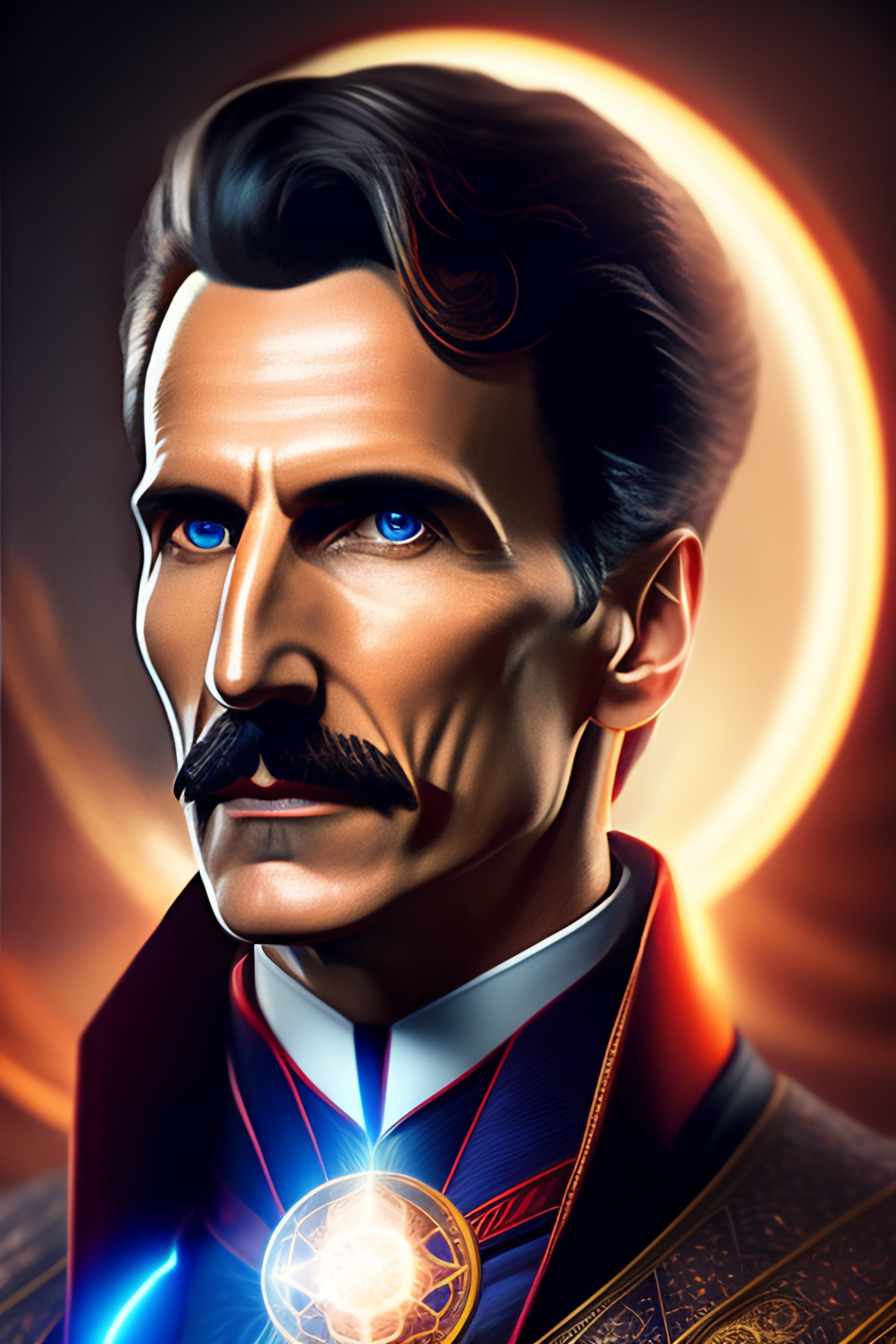Lexica - Photorealistic portrait of Nikola Tesla as Doctor Strange in ...