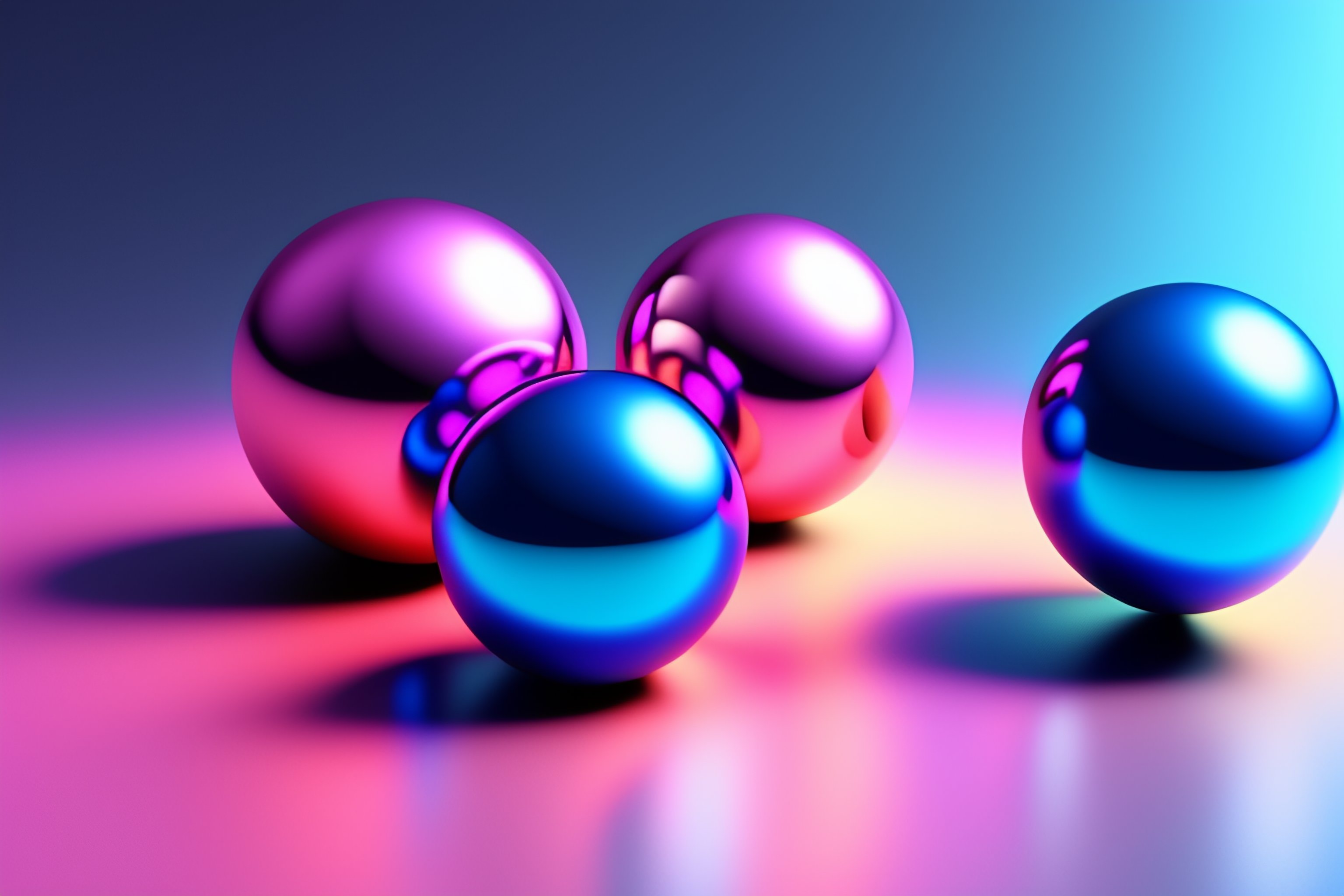 Lexica - 3d render animation of ball sliding, metallic, pink and blue ...