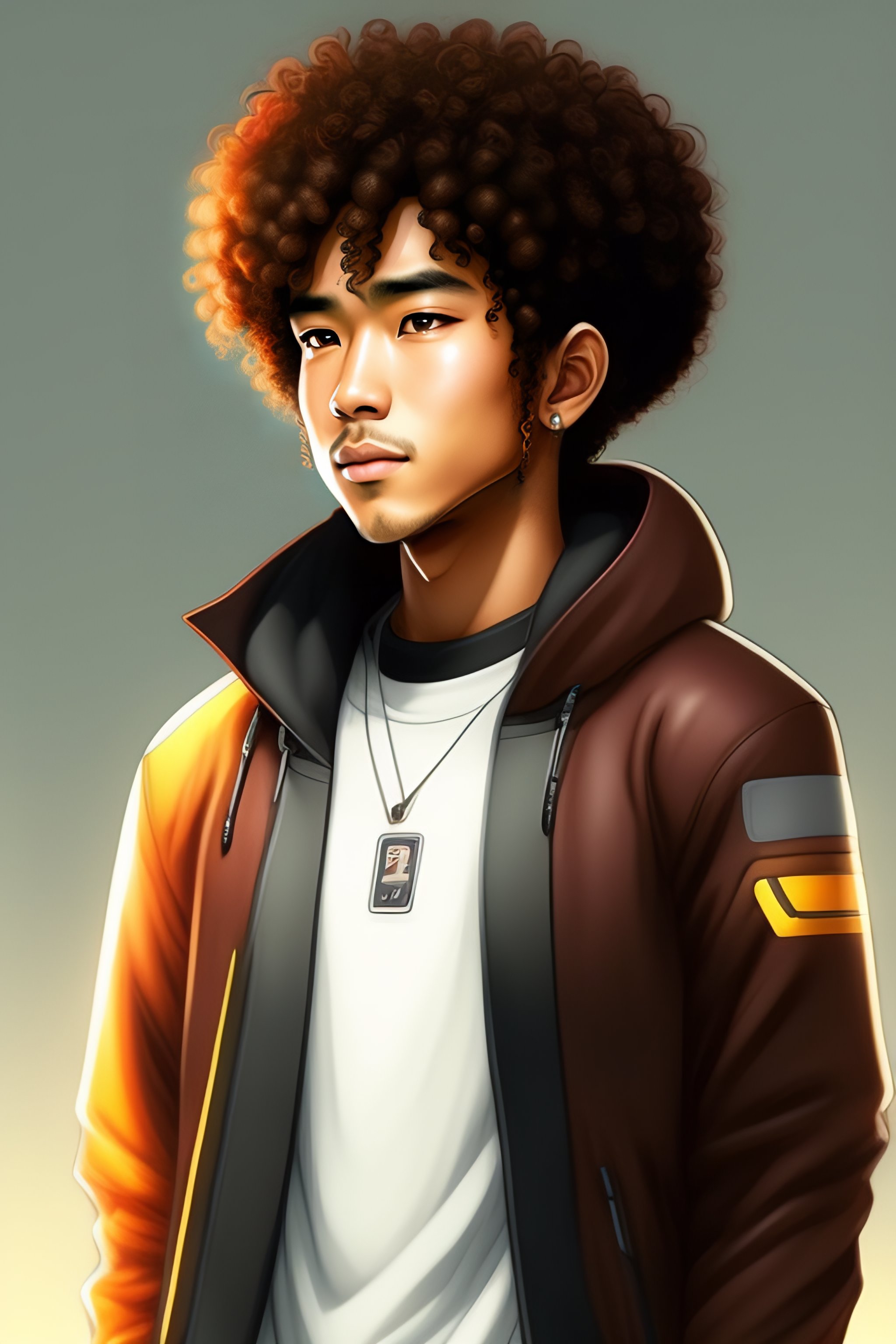 Lexica - Male brown Pokemon trainer with curly hair in techwear clothes ...