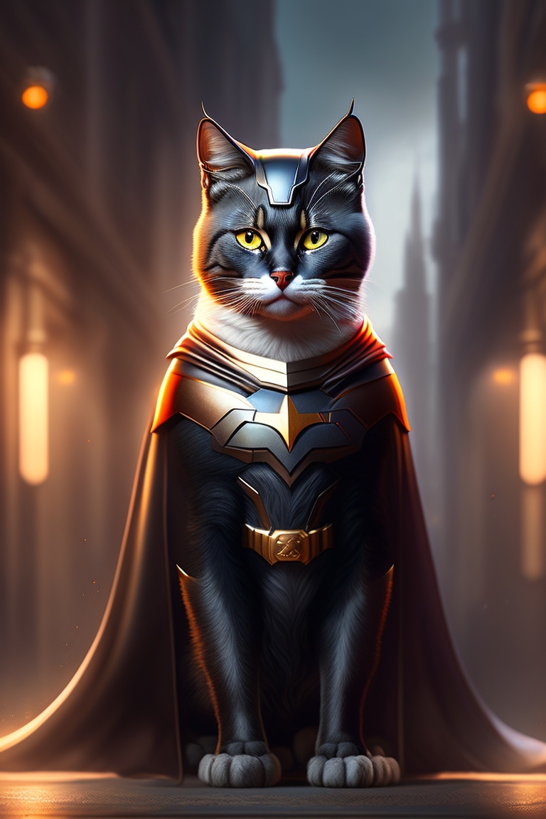 Lexica - Cat as batman, dynamic lighting, photorealistic fantasy ...