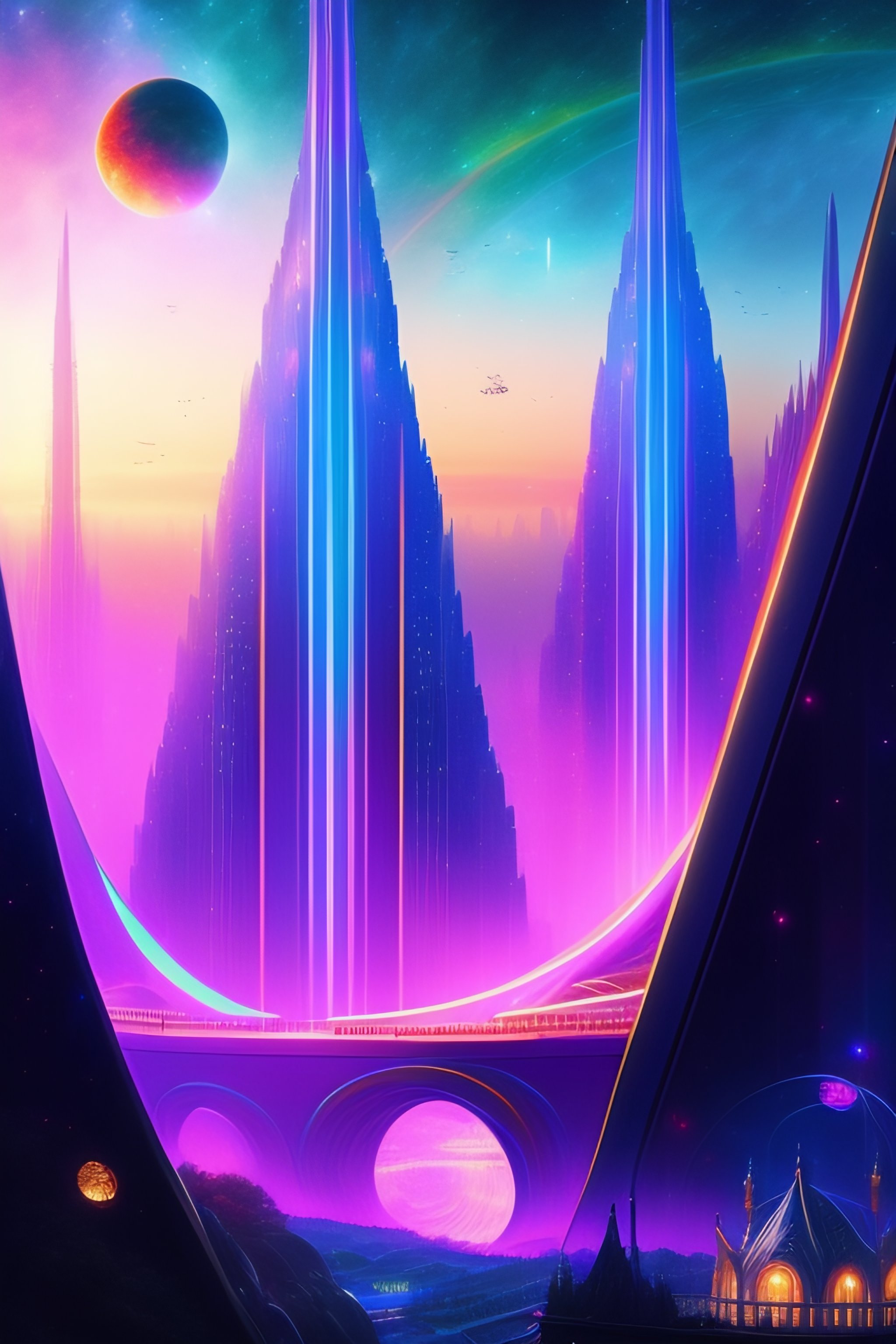Lexica - Imagine a scene from the fabled Star City, a beautiful ...