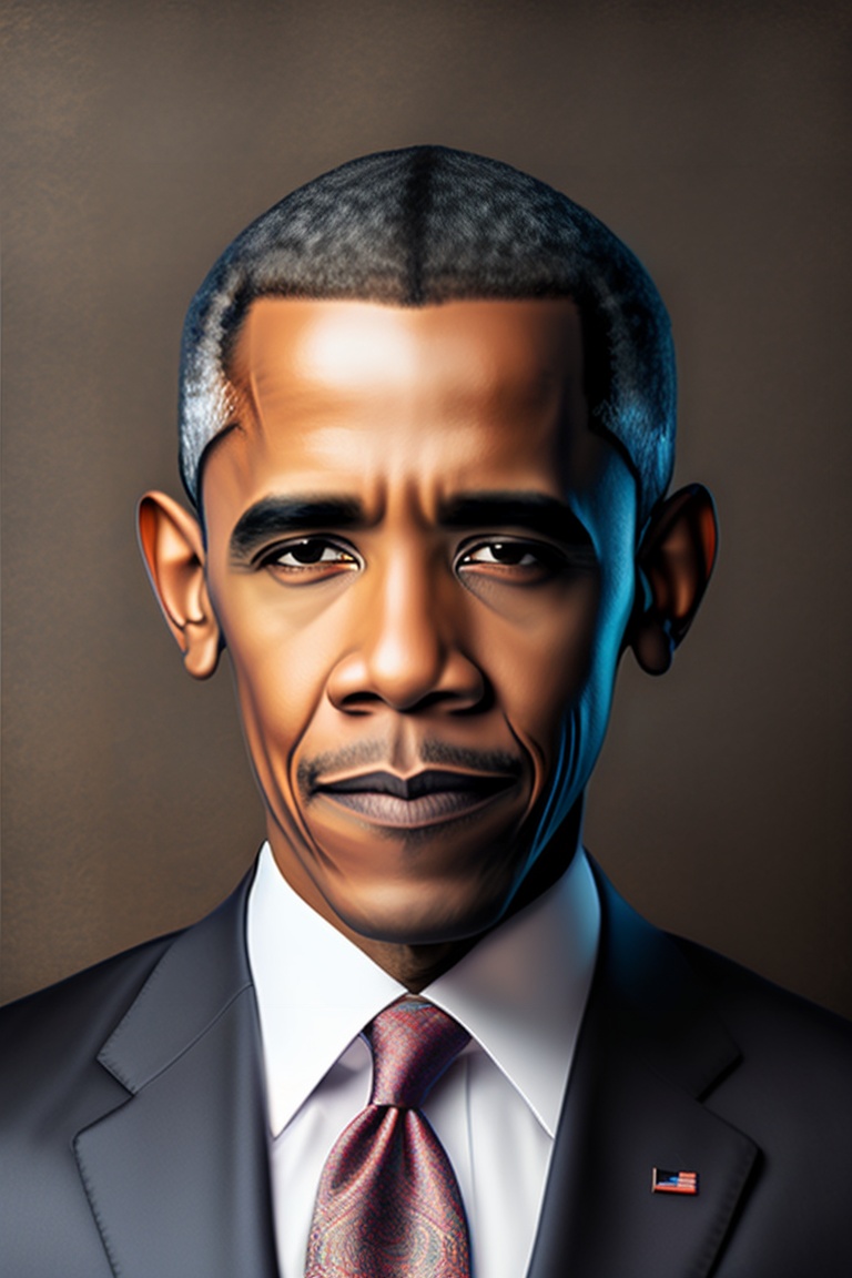 Lexica - Obama Mugshot, obama in suit facing camera, concrete background,