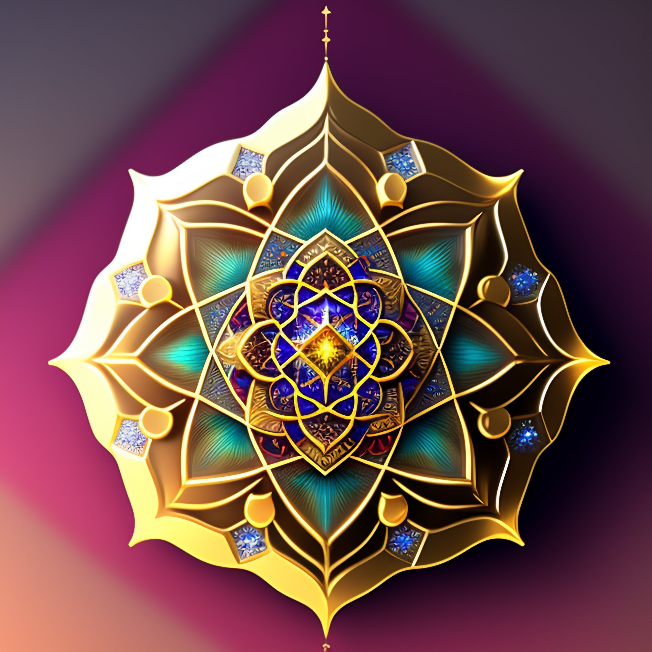 Lexica - Sacred geometry symbol with crystals jewels with name Patricia