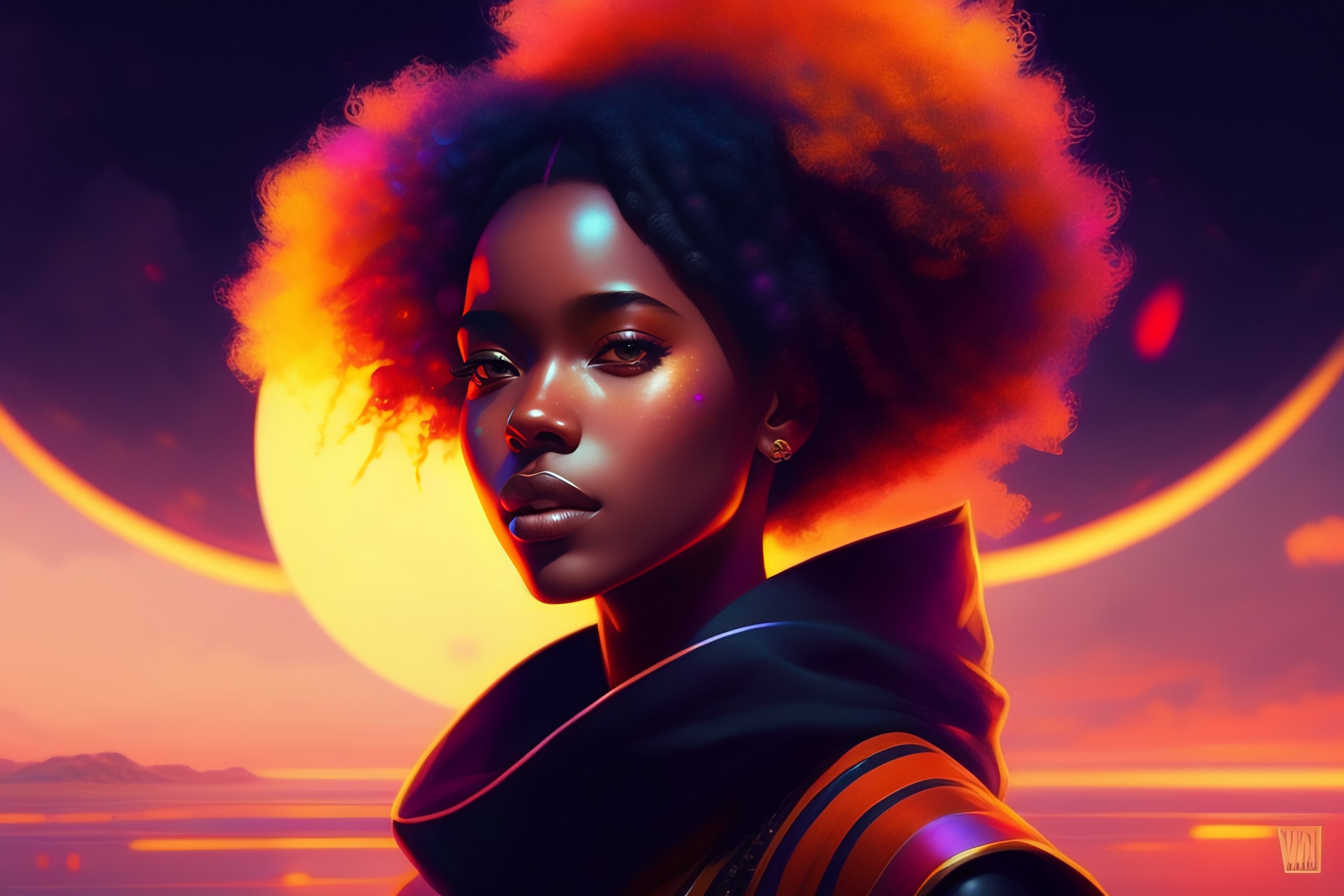 Lexica - Afro indigenous canadian girl psychedelic, patterns, cinematic ...