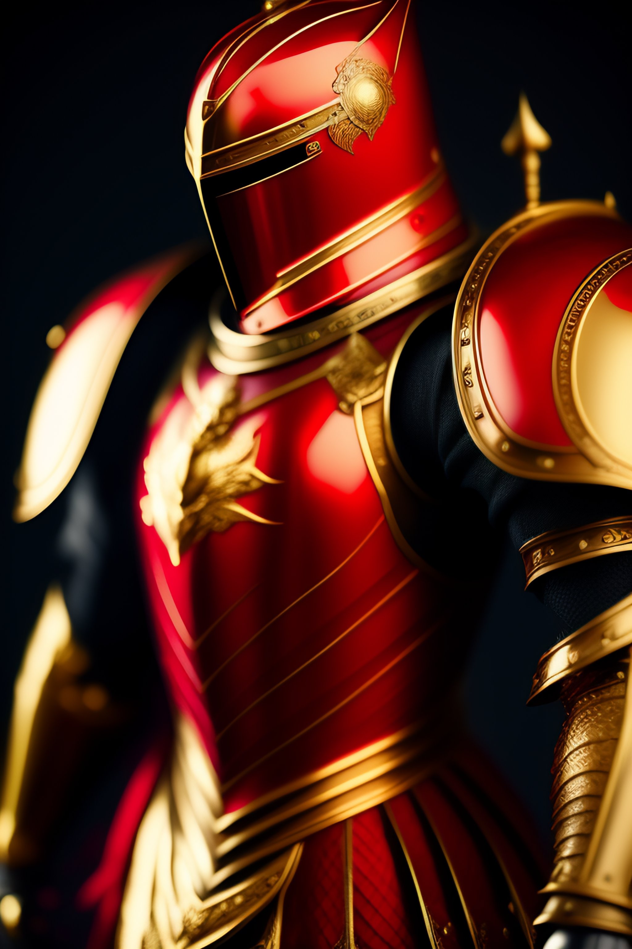 Lexica - Red gold armor knight and sword, high detailed , ultra ...