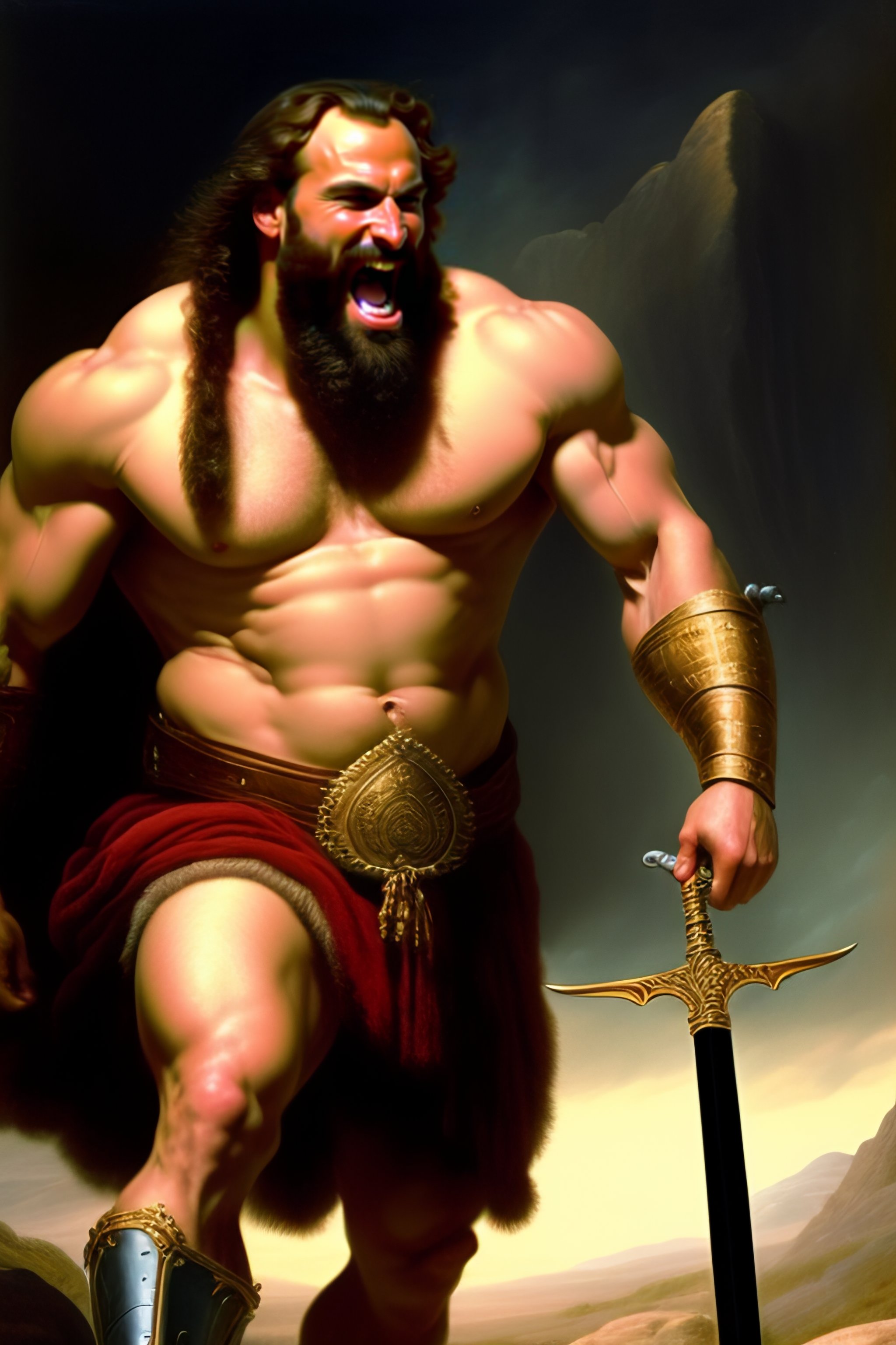 Lexica - Goliath laughed at David, but David responded that even though ...