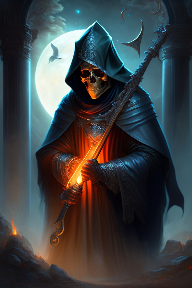 Lexica - Tarot card, grim reaper, fantasy art, Ghost of death with a ...