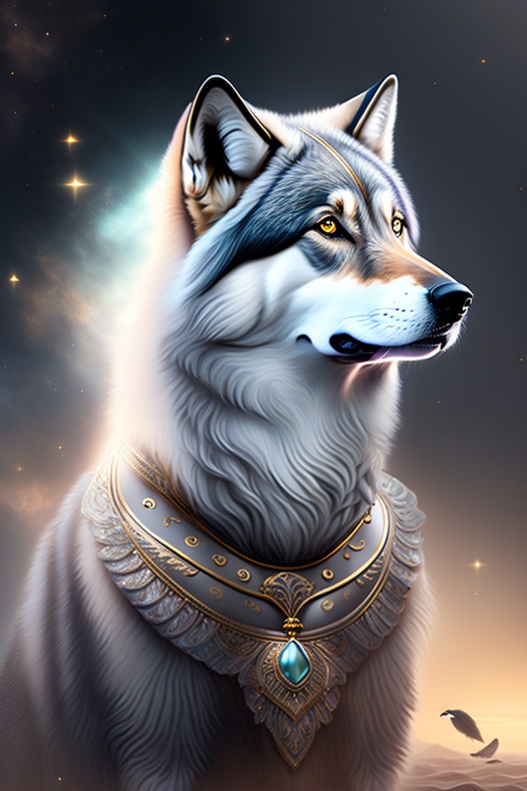 Lexica - Libra Grey Wolf, animal Zodiac, Fantasy