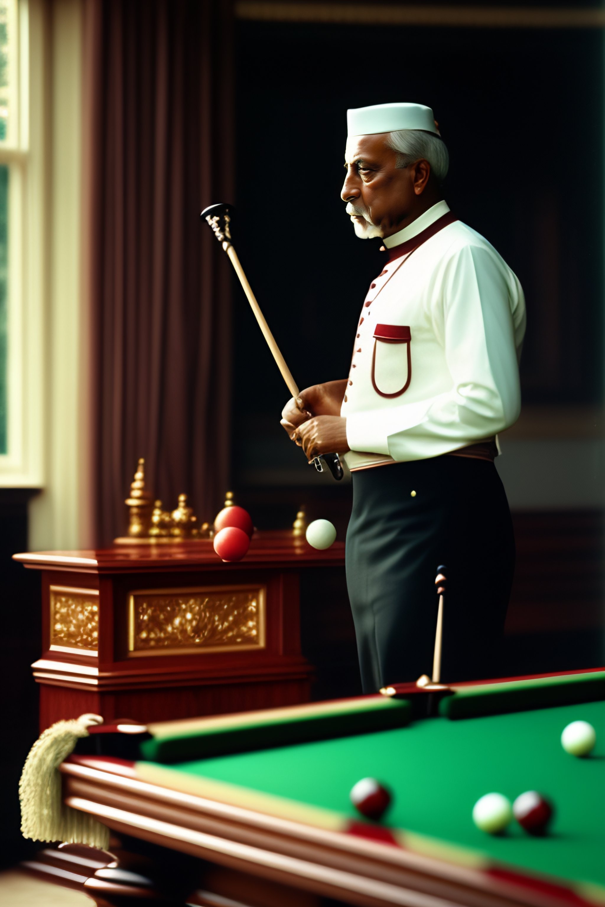 Lexica - Nehru playing snooker