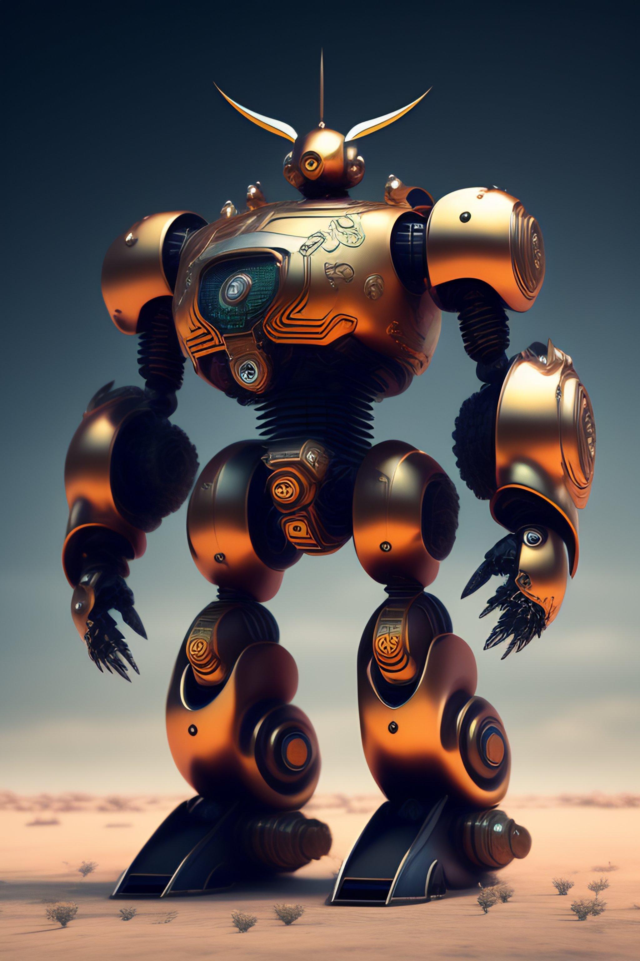 Lexica - Robot , realistic, THE CHAOS CORRUPTED