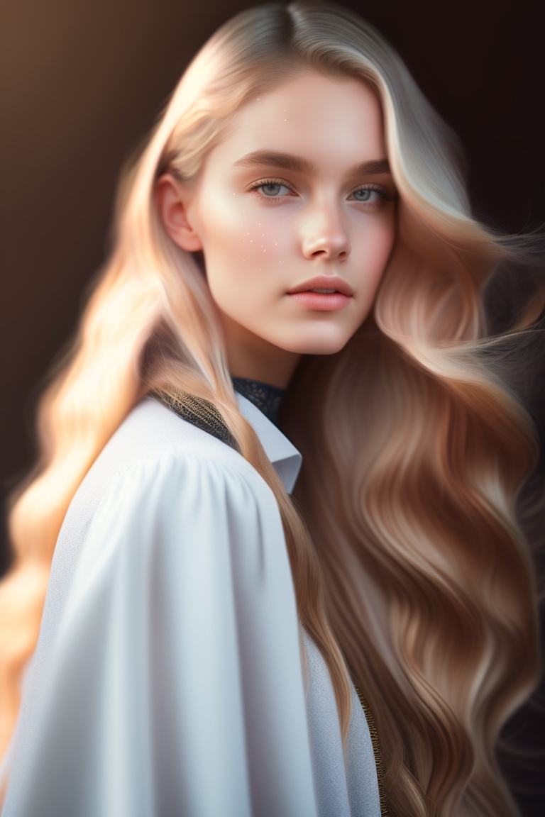 Lexica - The girl has long, light hair, usually tied back in a loose ...